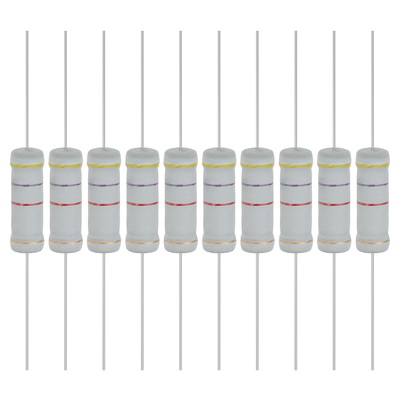 Uxcell 10 Pcs 4.7K Ohm 5W Metal Oxide Film Resistor, 5% Tolerance ...