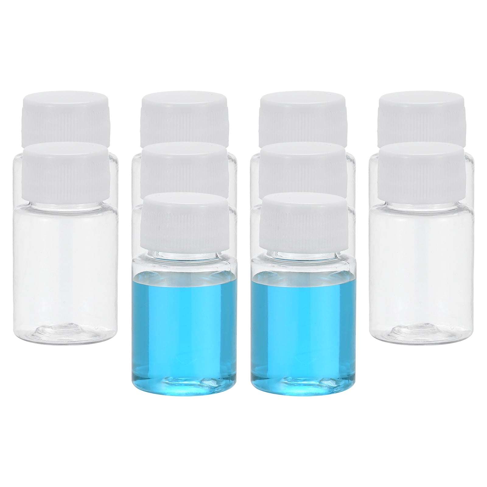 Uxcell 10 Pcs 40ml Reagent Bottles, PET Wide Mouth Round Bottles with ...