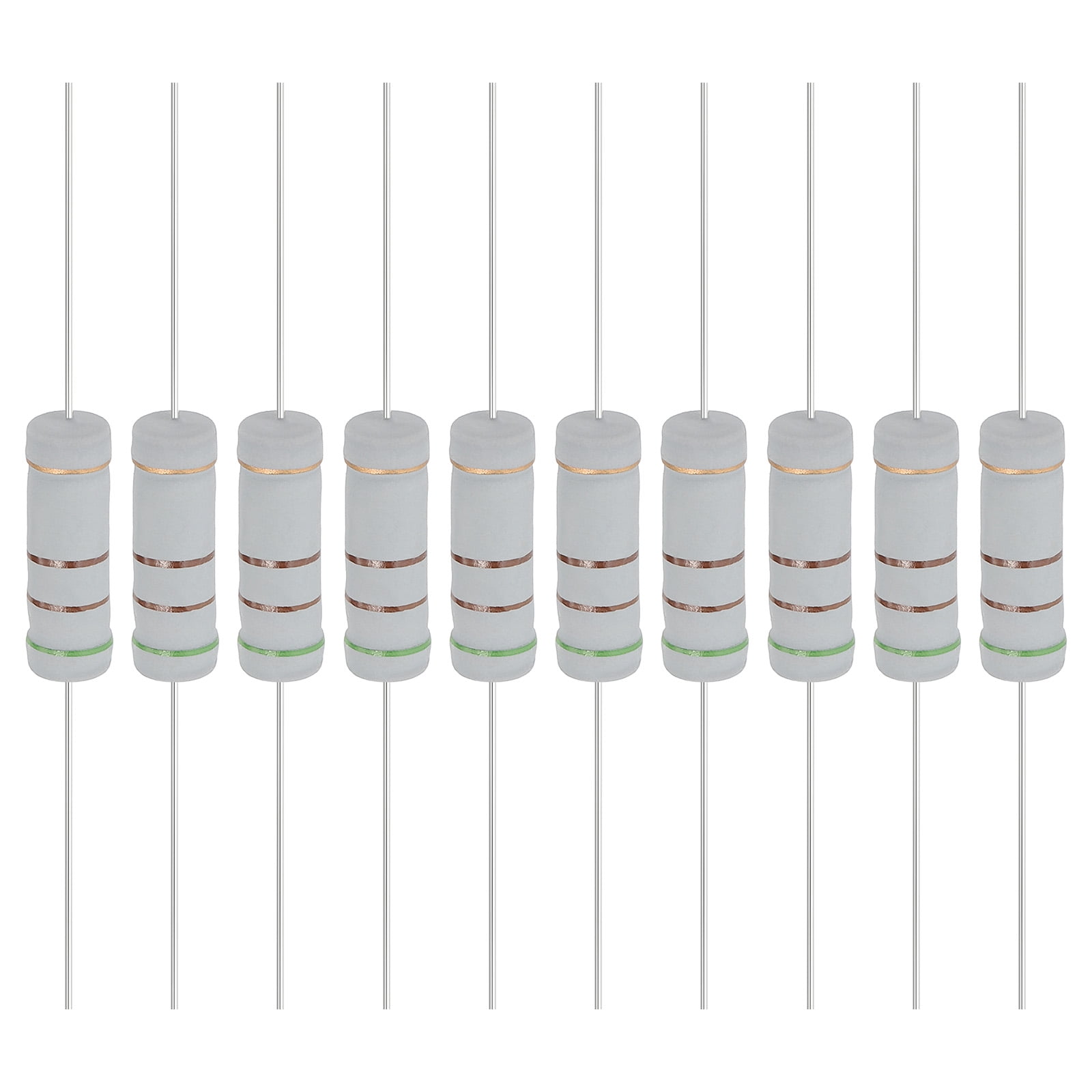 Uxcell 10 Pcs 510 Ohm 5W Metal Oxide Film Resistor, 5% Tolerance ...