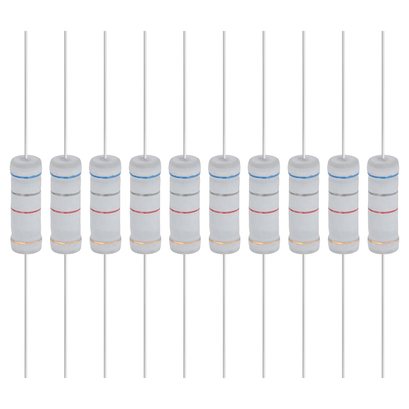 Uxcell 10Pcs 6.8K Ohm 5W Metal Oxide Film Resistor, 5% Tolerance ...