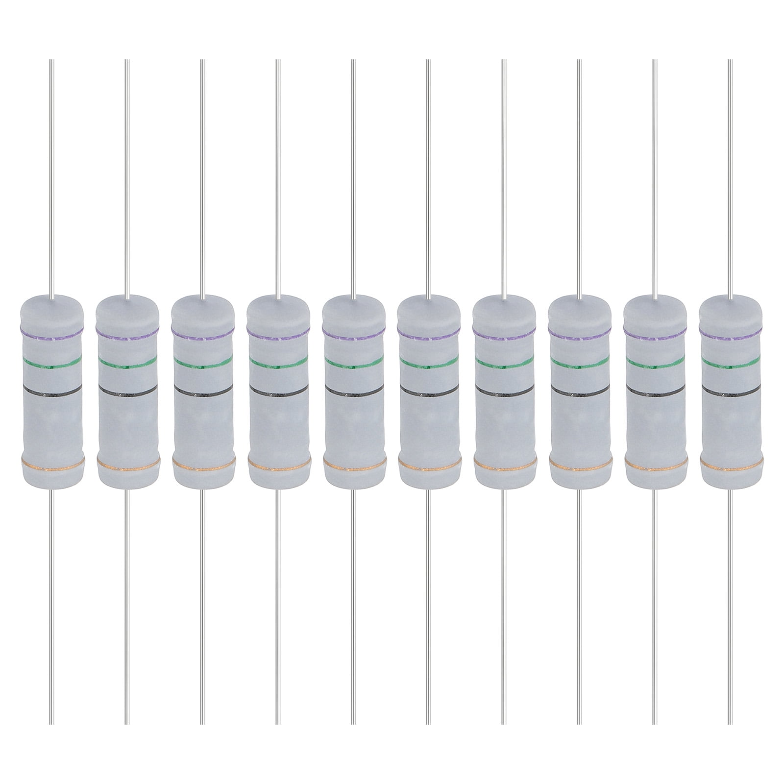 Uxcell 10Pcs 75 Ohm 5W Metal Oxide Film Resistor, 5% Tolerance ...
