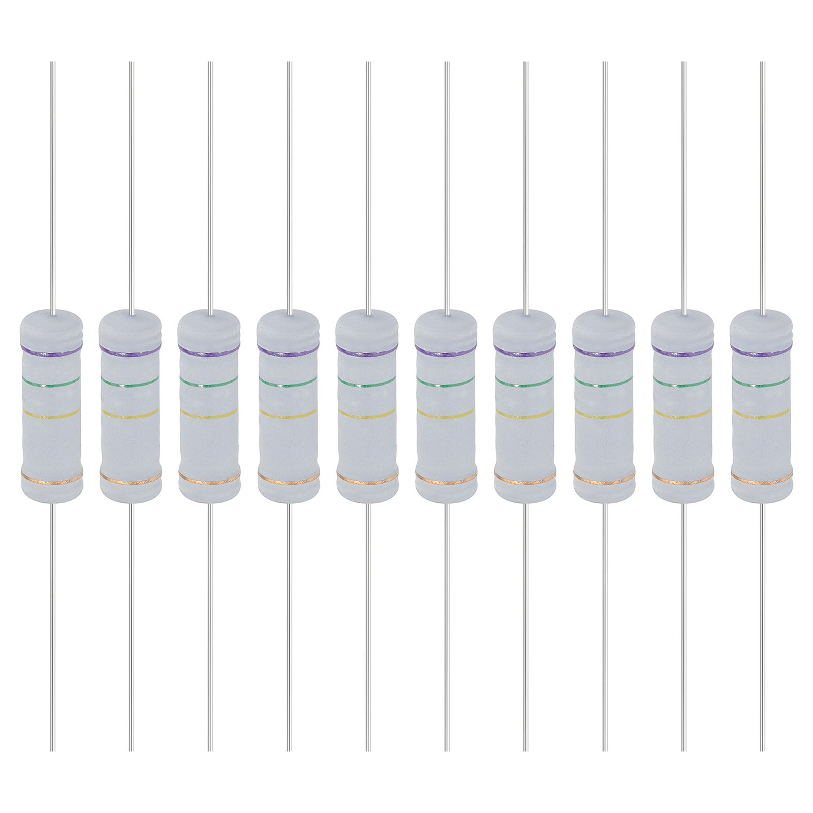 Uxcell 10 Pcs 750K Ohm 5W Metal Oxide Film Resistor, 5% Tolerance ...