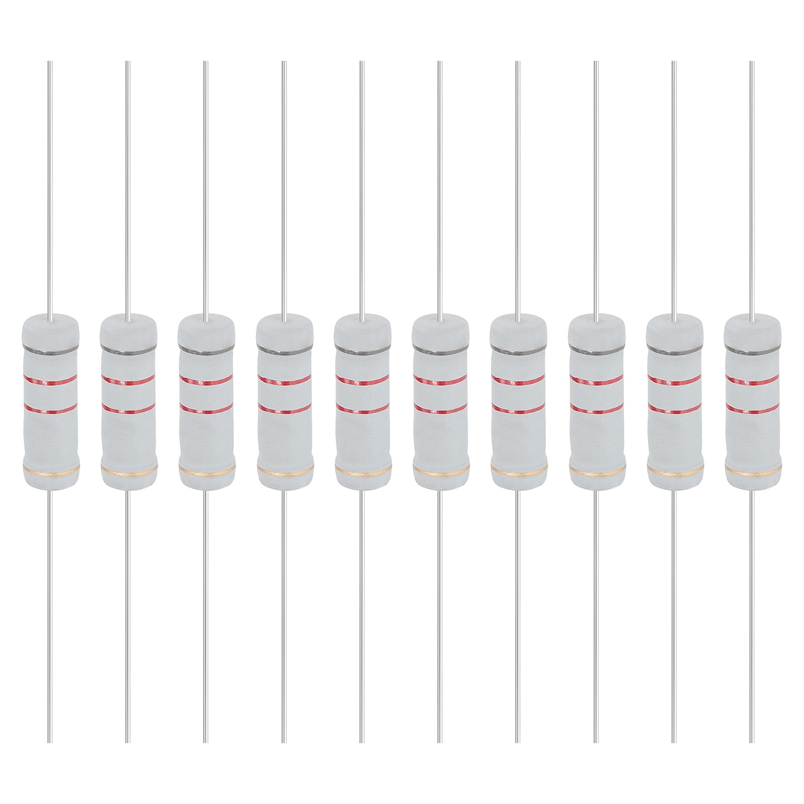 Uxcell 10 Pcs 8.2K Ohm 5W Metal Oxide Film Resistor, 5% Tolerance ...