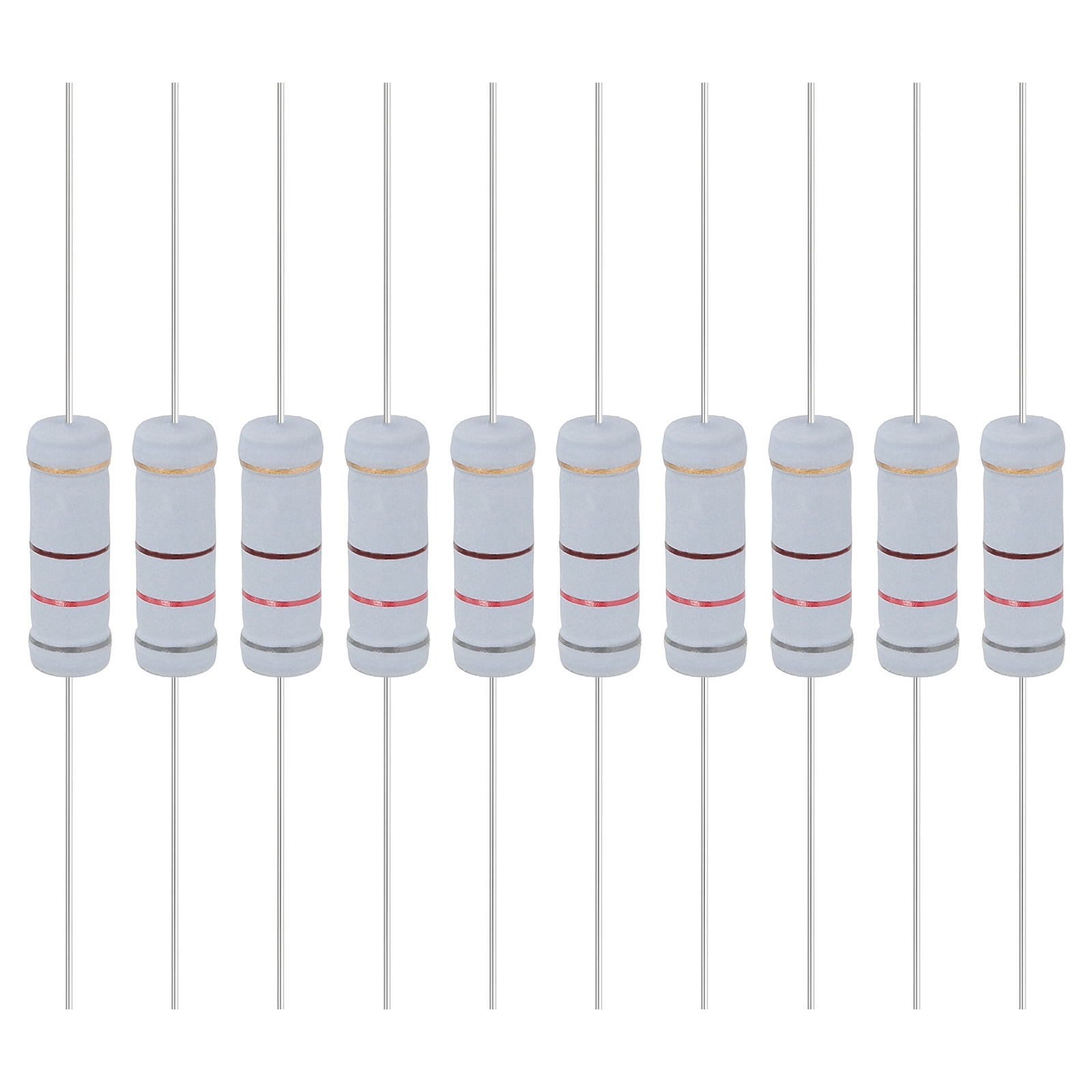 Uxcell 10 Pcs 820 Ohm 5W Metal Oxide Film Resistor, 5% Tolerance ...