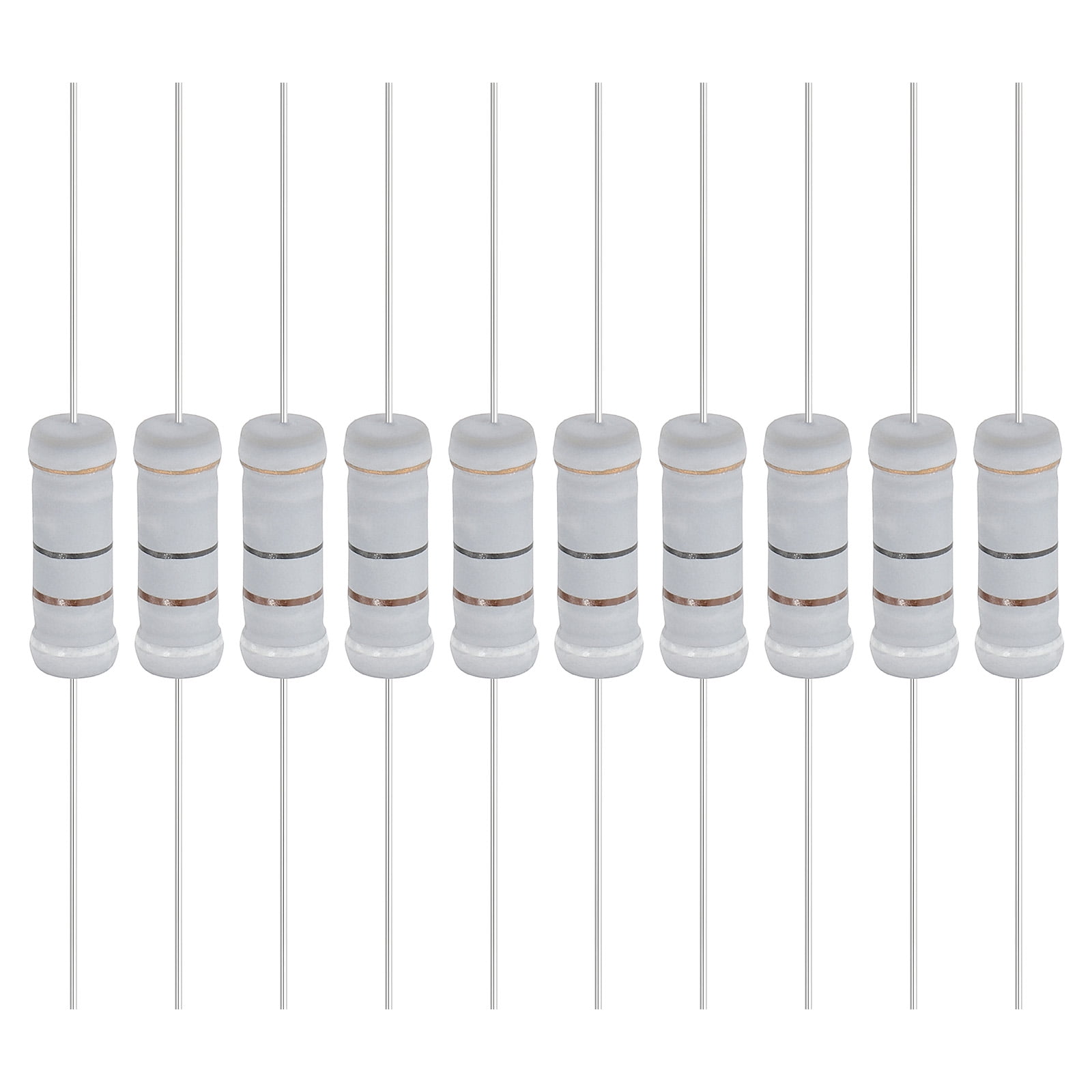 Uxcell 10 Pcs 91 Ohm 5W Metal Oxide Film Resistor, 5% Tolerance ...