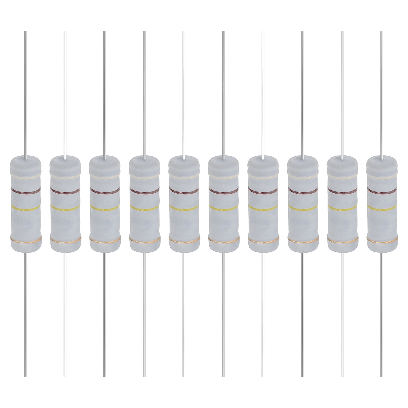 Uxcell 10 Pcs 910K Ohm 5W Metal Oxide Film Resistor, 5% Tolerance ...