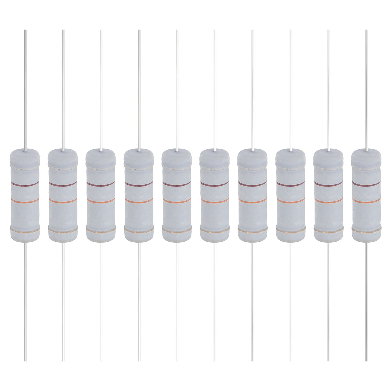 Uxcell 10 Pcs 91K Ohm 5W Metal Oxide Film Resistor, 5% Tolerance ...