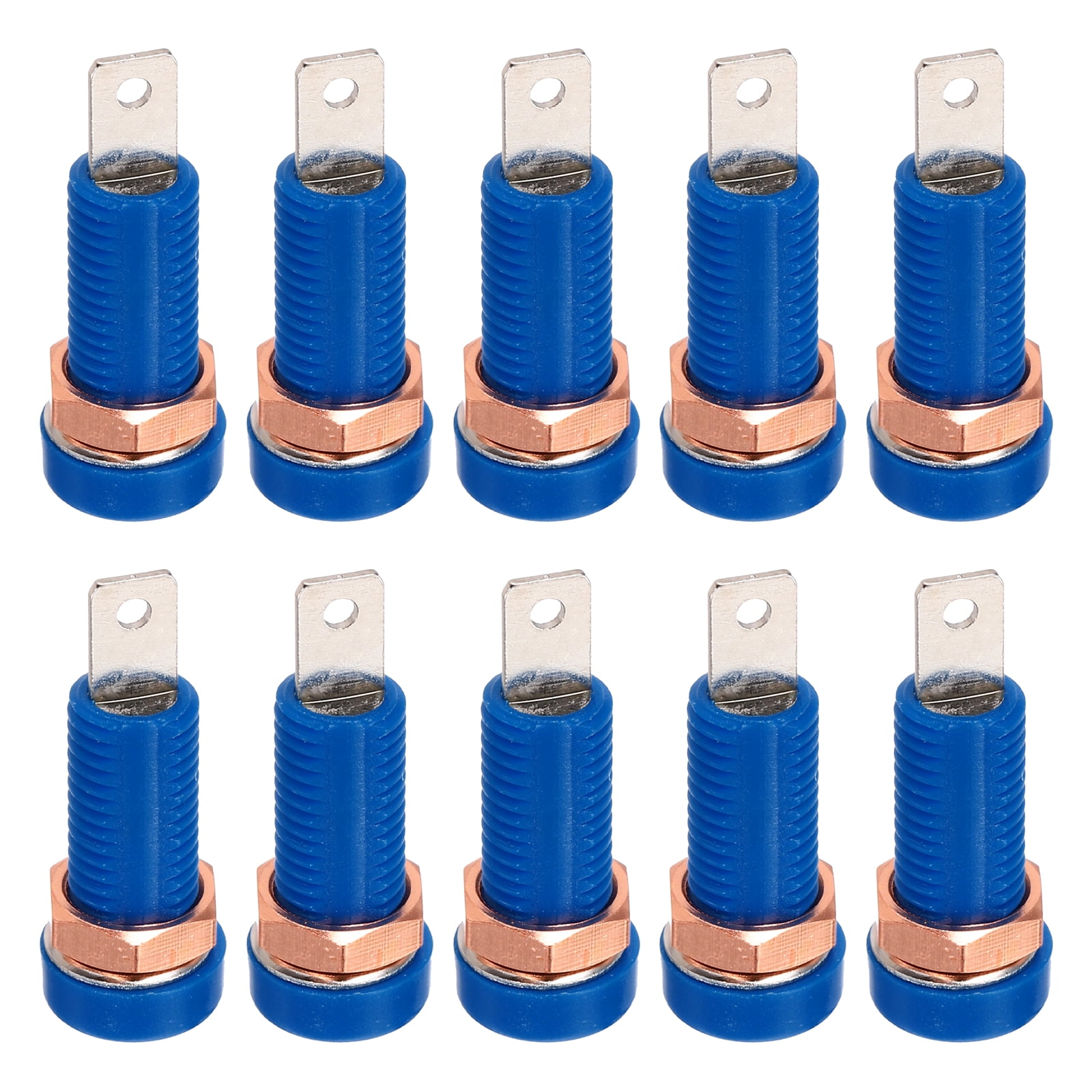 Uxcell 10 Pcs Banana Jack, 24A 8 x 4mm Insert Mounting/Brass Soldering ...