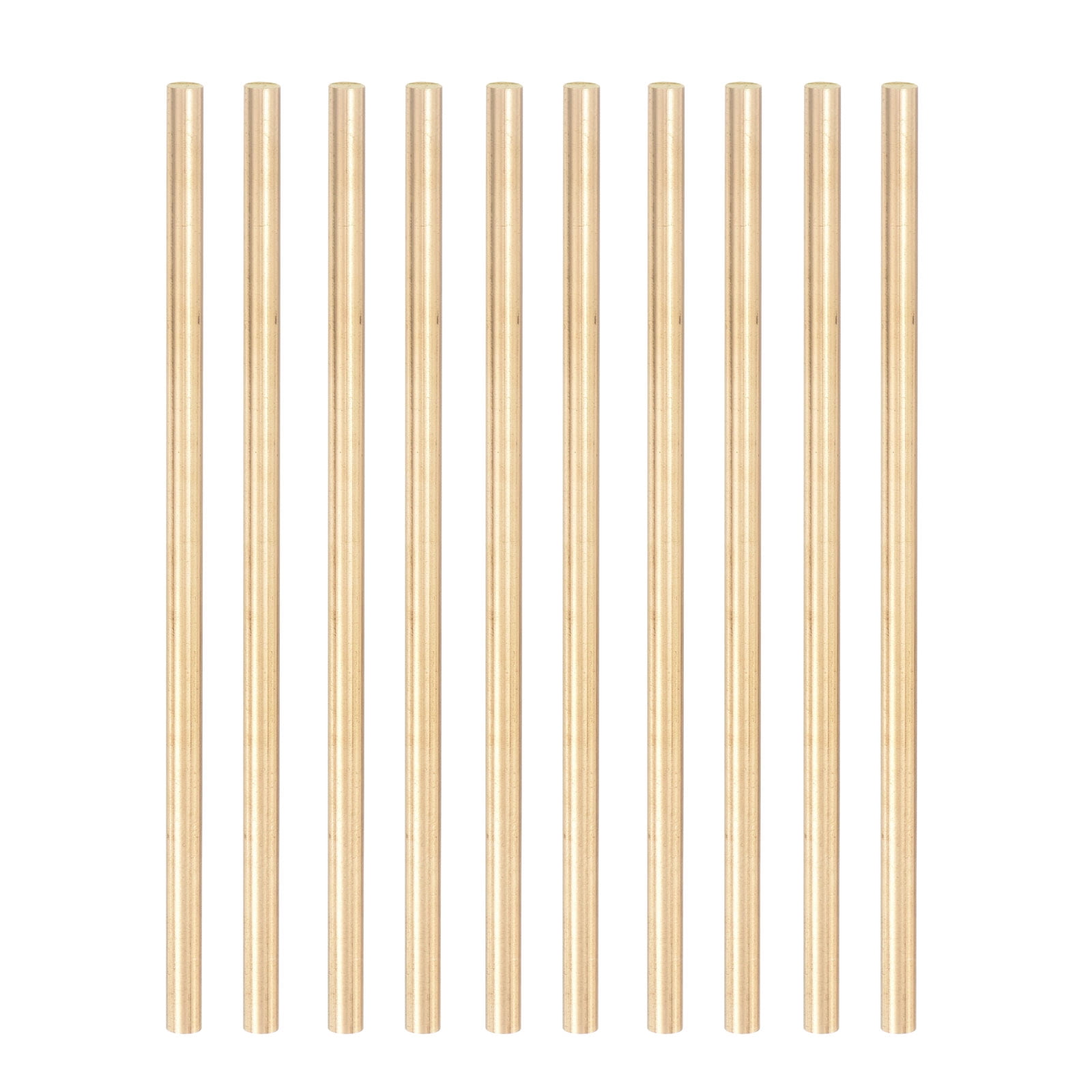 Uxcell 10 Pcs Brass Round Rod, 4mm x 4" Lathe Bar Stock Brass Round ...