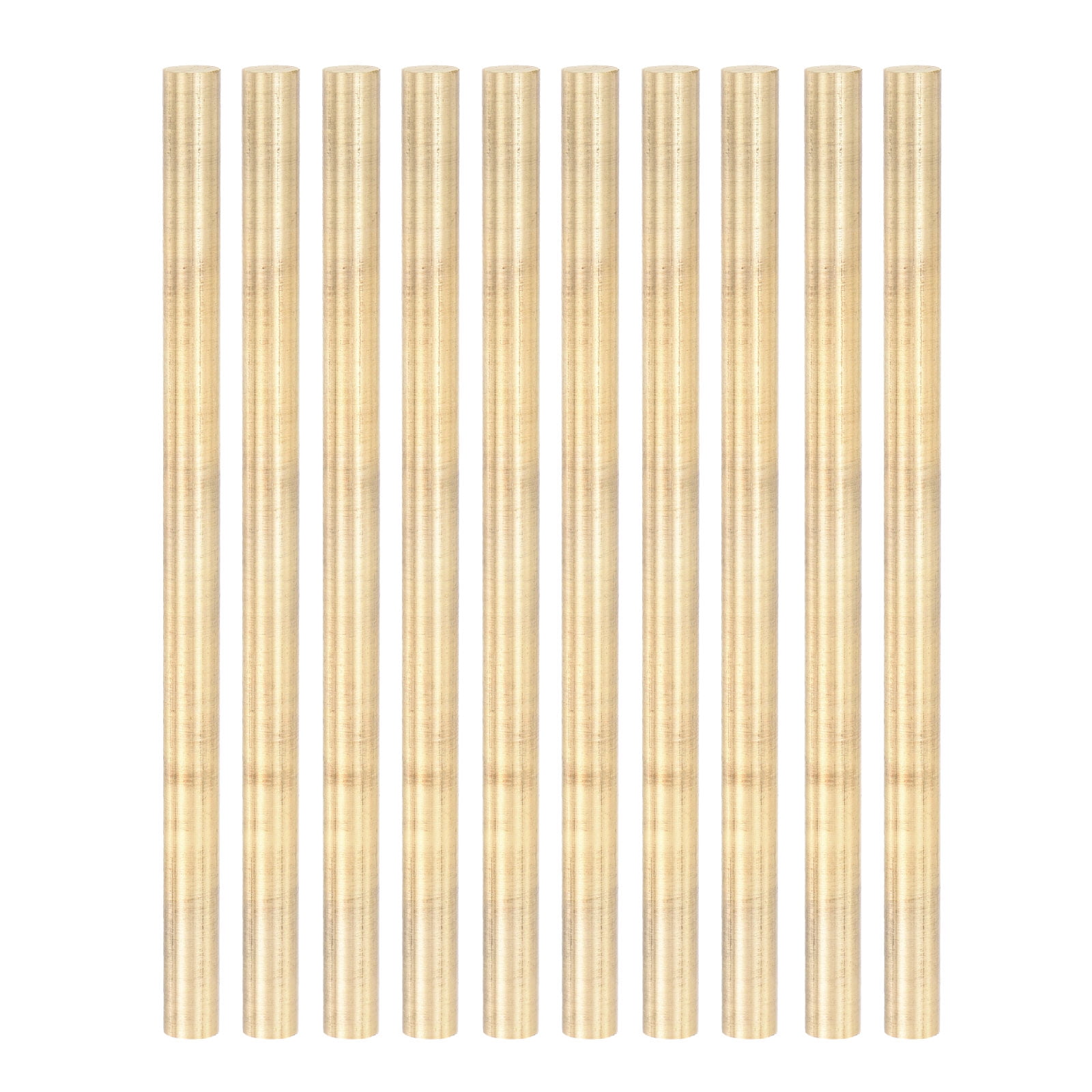 Uxcell 10 Pcs Brass Round Rod, 6mm x 4" Lathe Bar Stock Brass Round ...