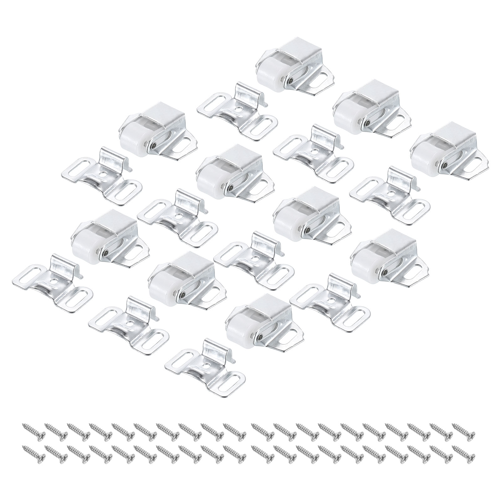 Uxcell 10 Pcs Cabinet Door Catch, Cabinet Latch Lock Metal with Screw ...