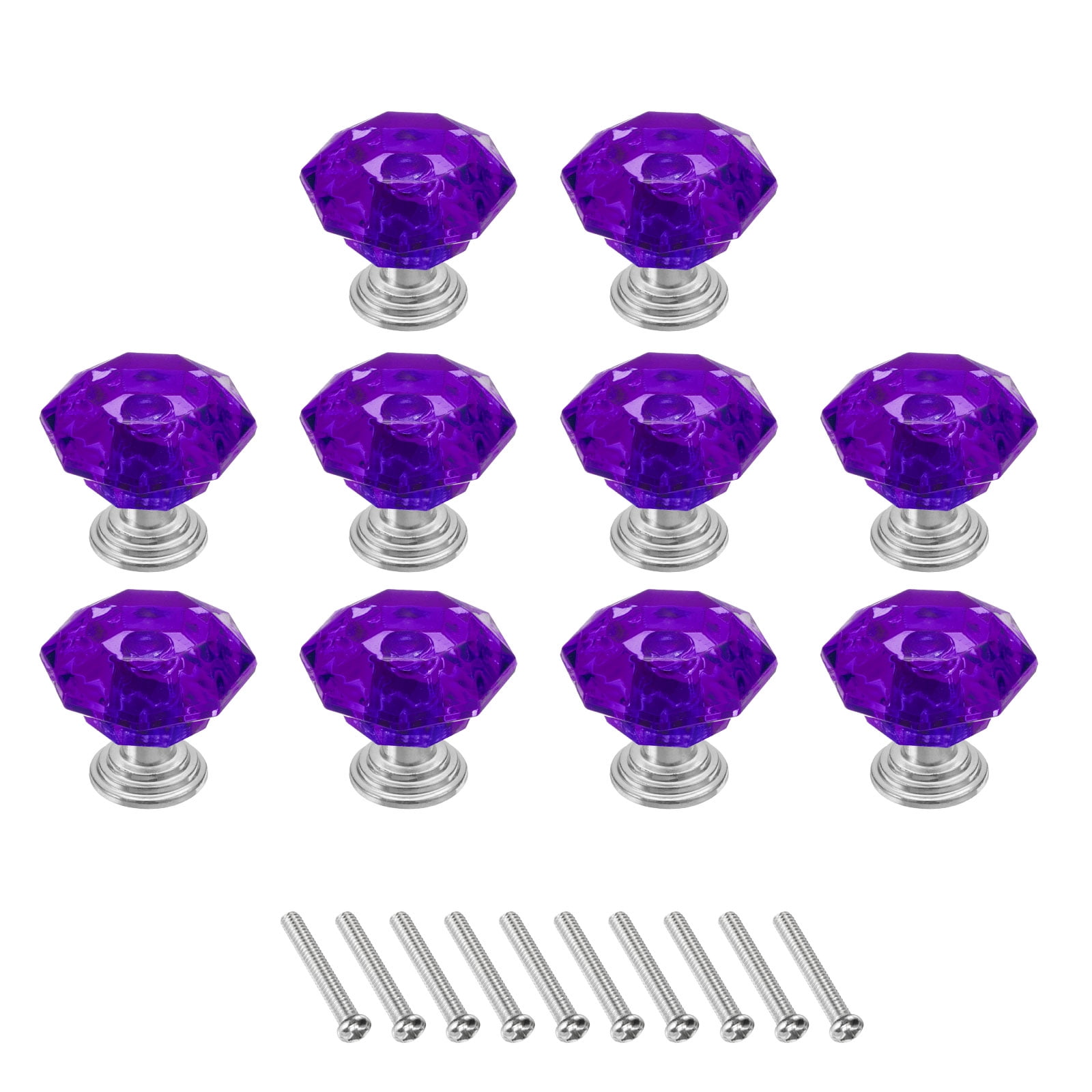 Uxcell 10 Pcs Crystal Drawer Knobs 24 mm Dresser Pulls Knobs for ...