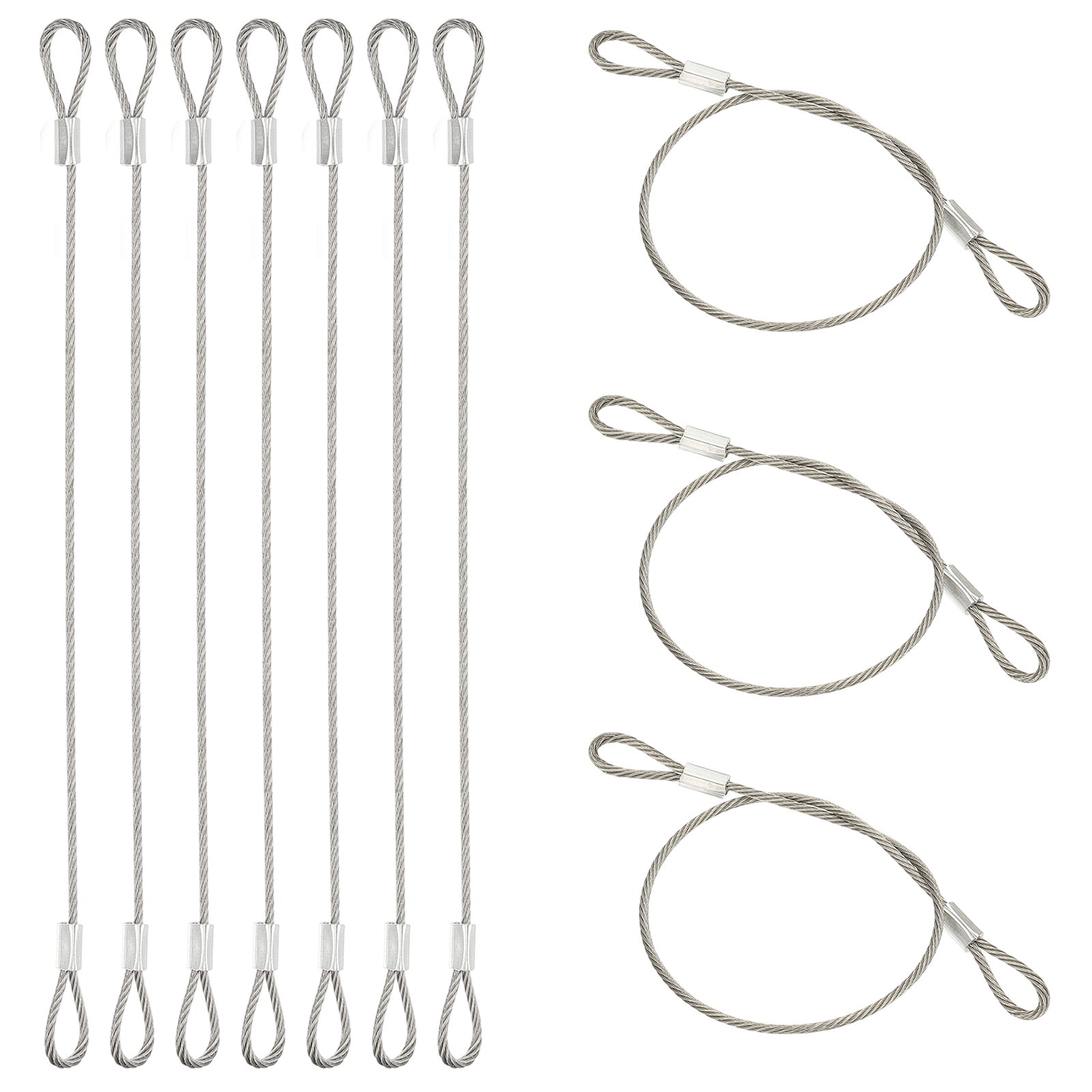 Uxcell 10 Pcs Dia. 1.5mm Stainless Safety Cable, 12" Length Steel ...