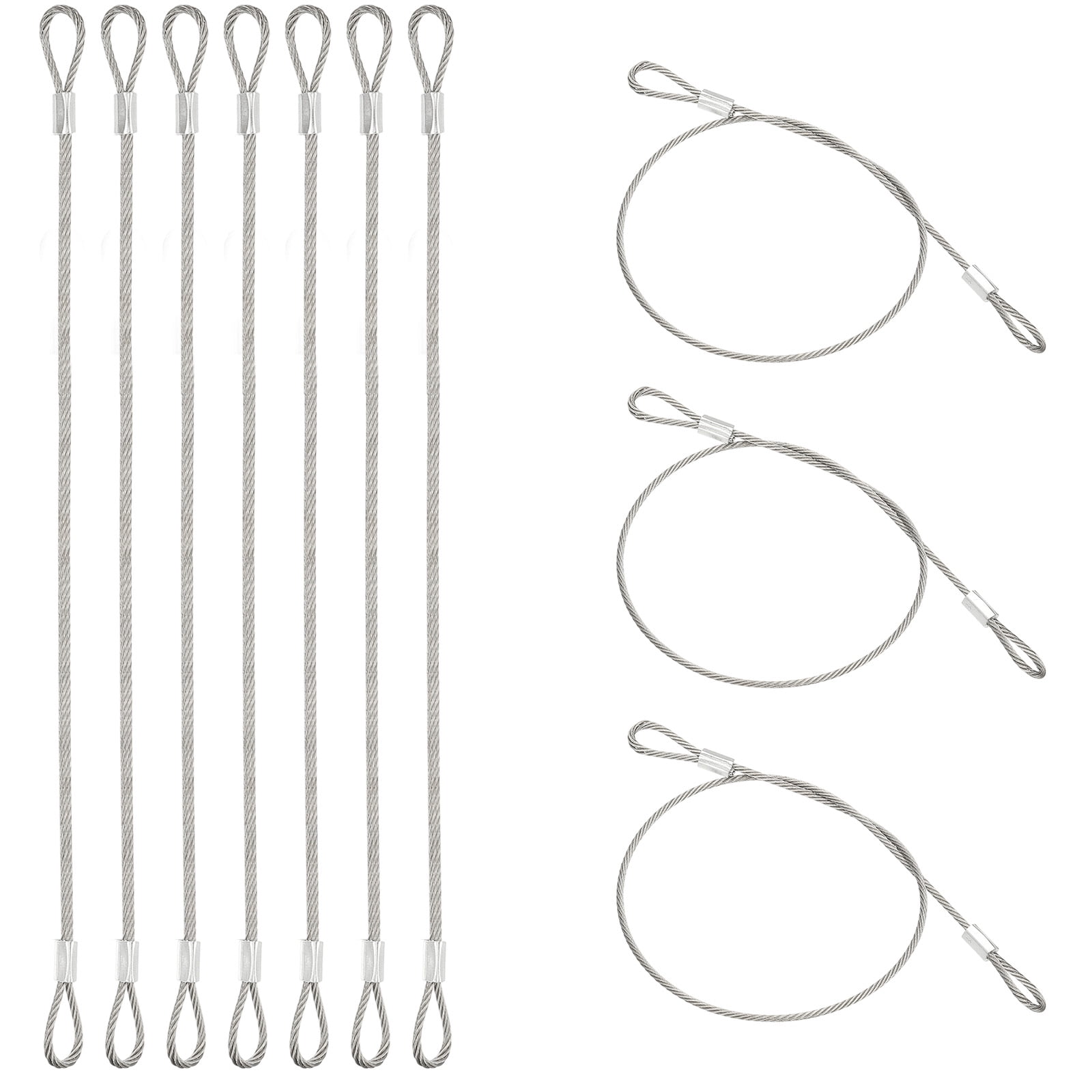 Uxcell 10 Pcs Dia. 2mm Stainless Safety Cable, 16" Length Steel ...