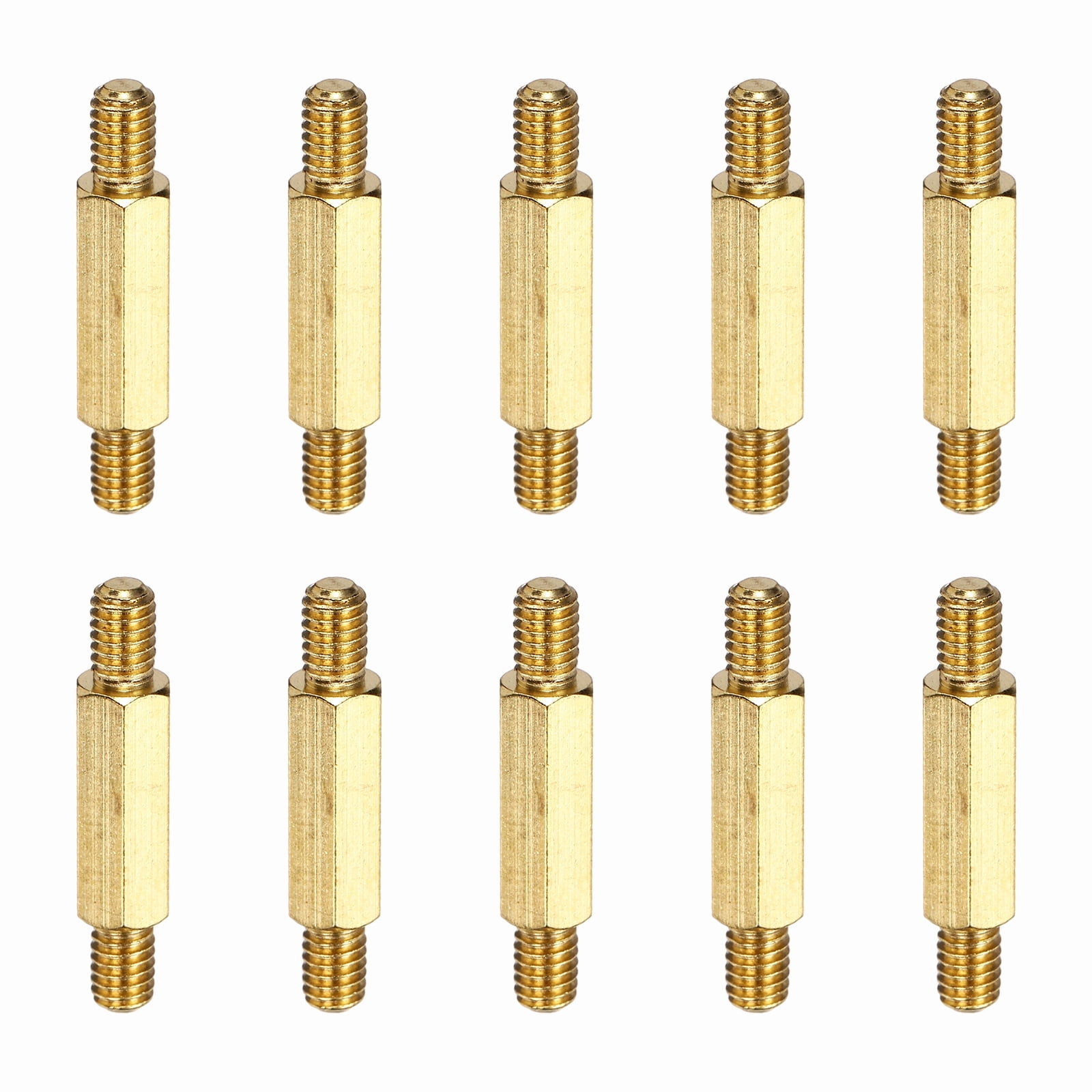 Uxcell 10 Pcs Double Ended Copper Stud Nut, M4x27mm Male to Male Double ...