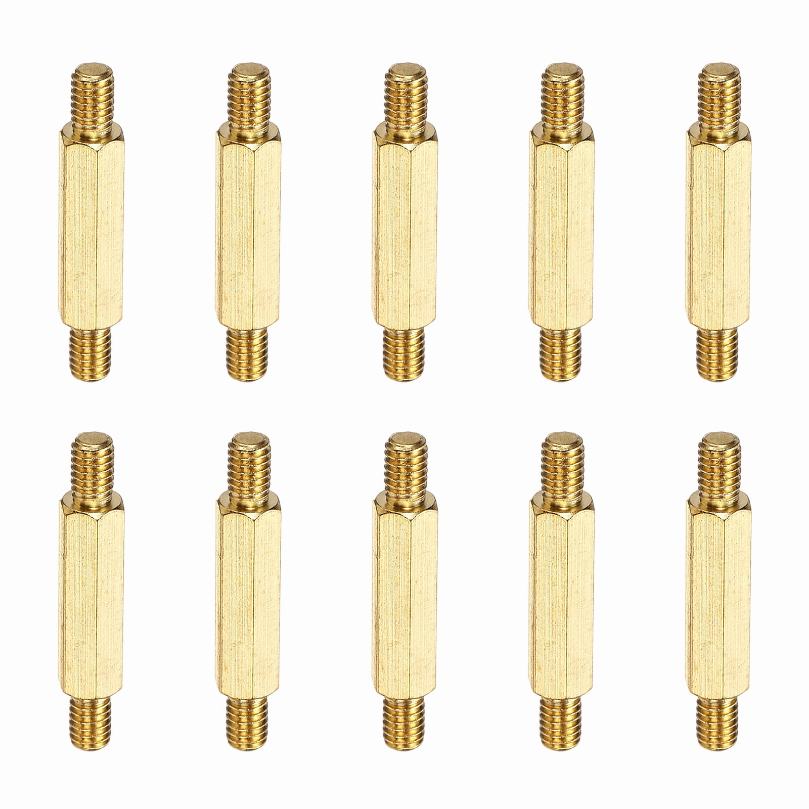 Uxcell 10 Pcs Double Ended Copper Stud Nut, M4x31mm Male to Male Double ...