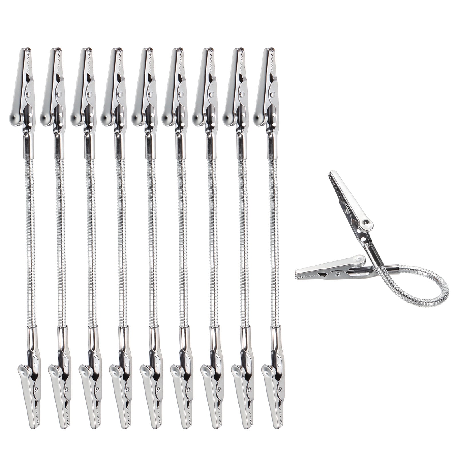 Uxcell 10 Pcs Double Head Alligator Clip, Flexible Metal Long Hose ...