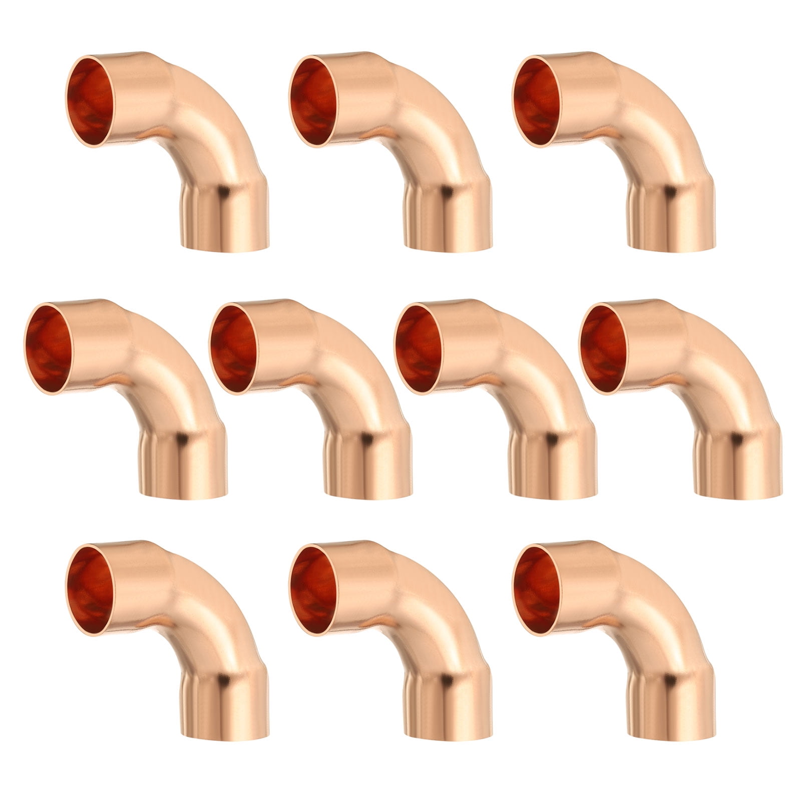Uxcell 10 Pcs Elbow Copper Fitting, 90 Degree Copper Pipe Fitting C x C ...