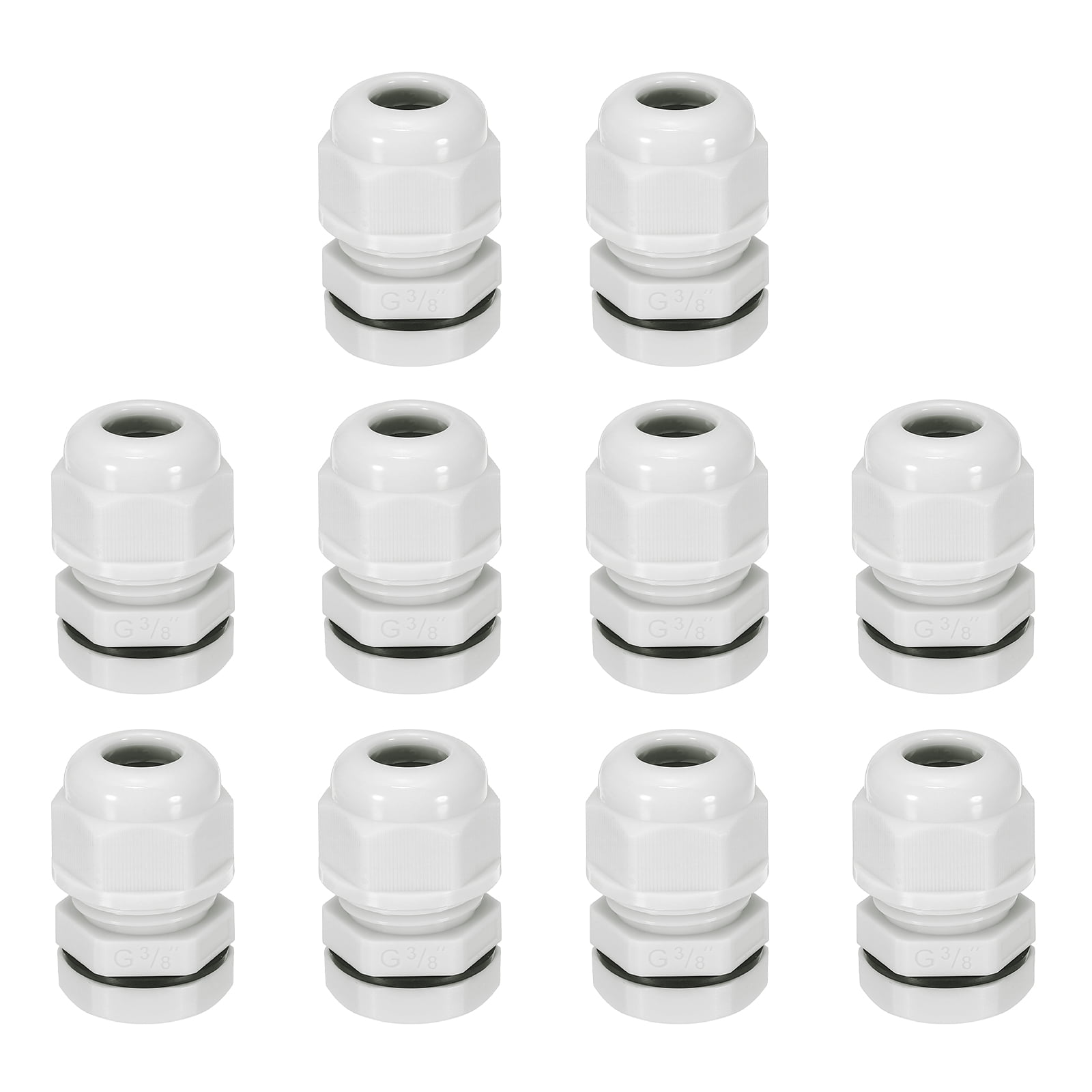 Uxcell 10 Pcs G3/8" Cable Glands Adjustable 5-10mm PA6 Nylon IP68 ...