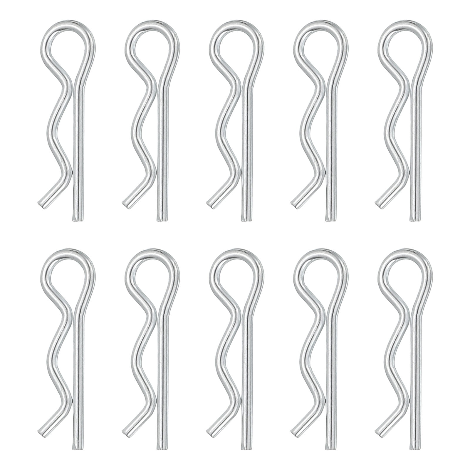 Uxcell 10 Pcs Hitch Pin Clip, 1.2mm x 21mm R Clips Carbon Steel ...