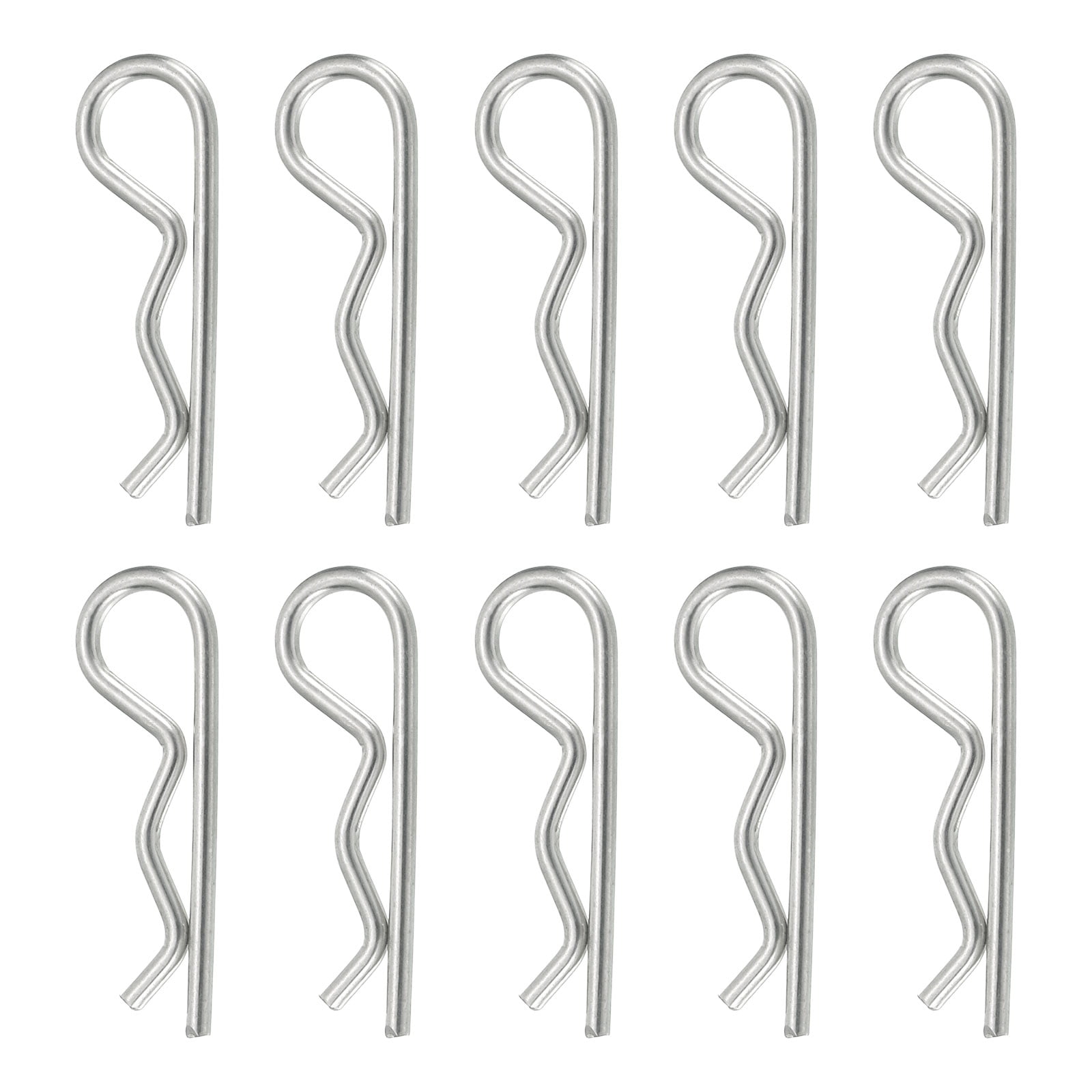 Uxcell 10 Pcs Hitch Pin Clip, 1.8mm x 32mm R Clips 304 Stainless Steel ...