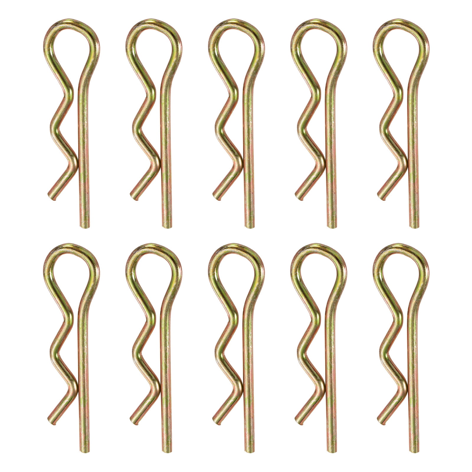 Uxcell 10 Pcs Hitch Pin Clip, 3.5mm x 70mm R Clips Colored Zinc Spring ...