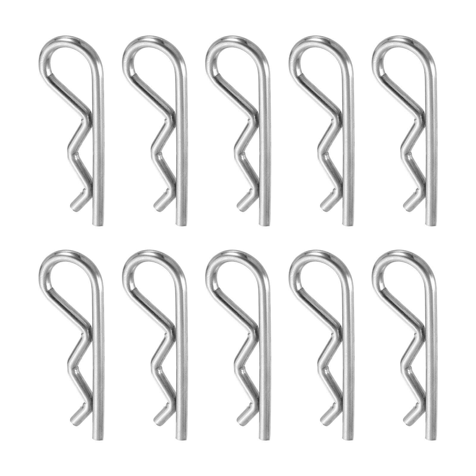 Uxcell 10 Pcs Hitch Pin Clip, 3mm x 50mm R Clips 304 Stainless Steel ...