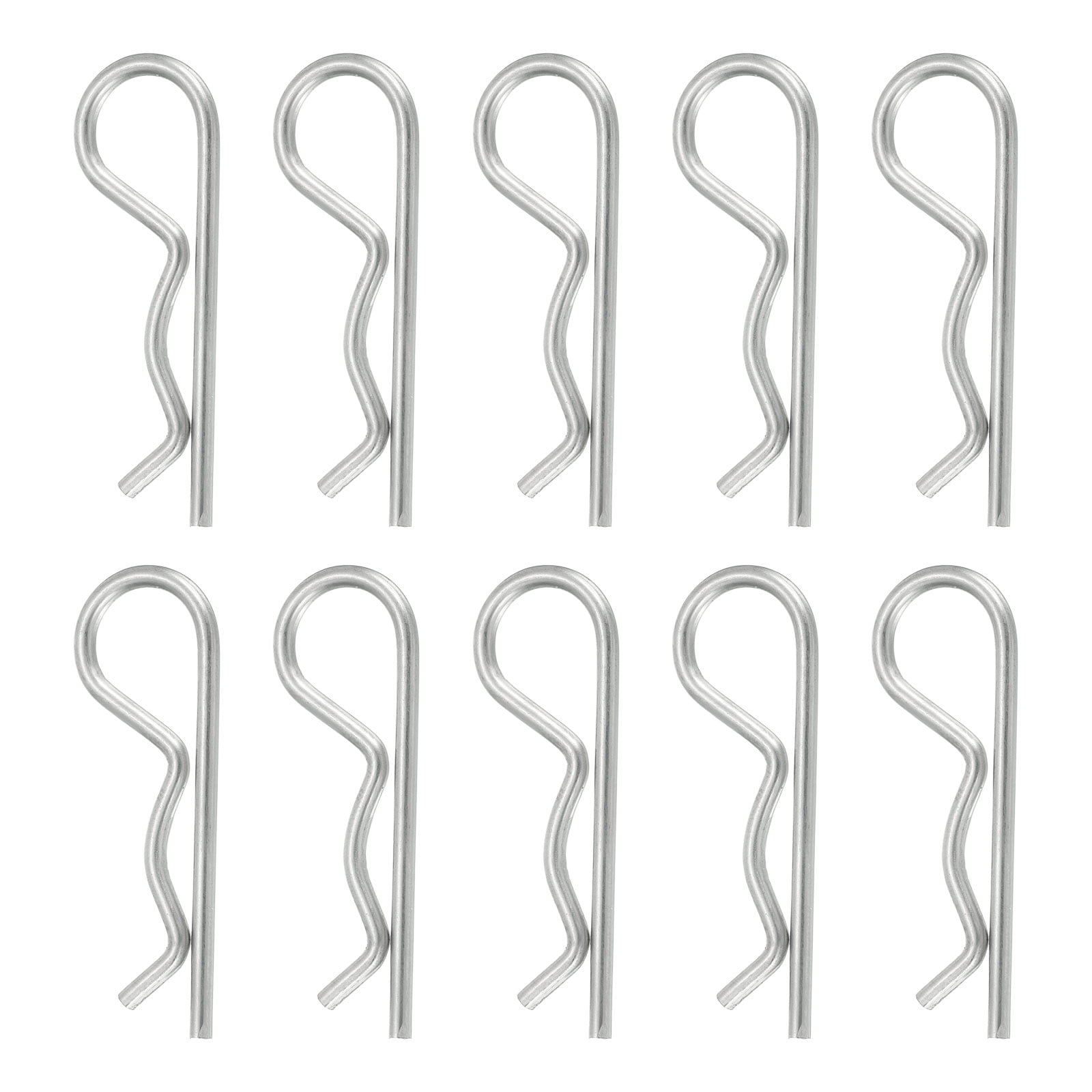 Uxcell 10 Pcs Hitch Pin Clip, 3mm x 60mm R Clips 304 Stainless Steel ...