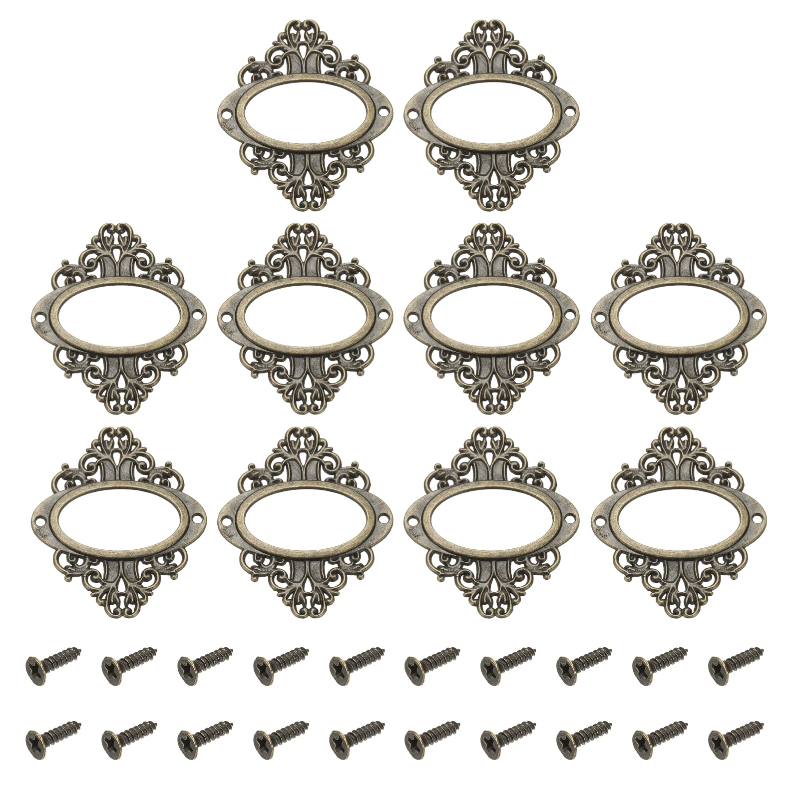 Uxcell 10 Pcs Metal Label Holder, 2.2 x 2.6 Inch Small Vintage Card ...