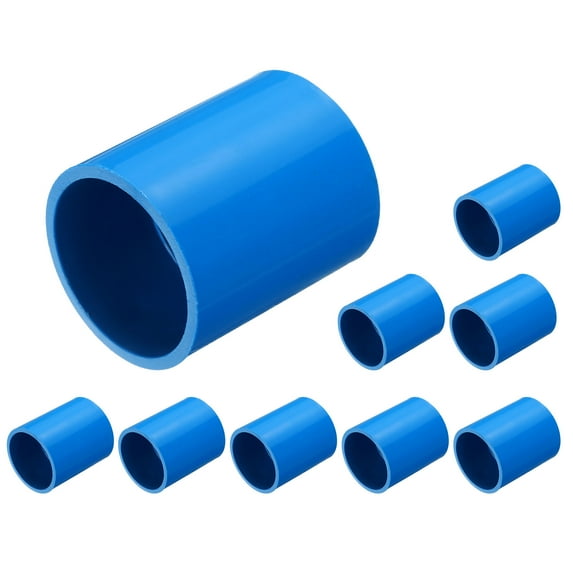 Uxcell 10 Pcs Pipe Fitting 1" Coupling Adapter Socket x Socket Blue ...