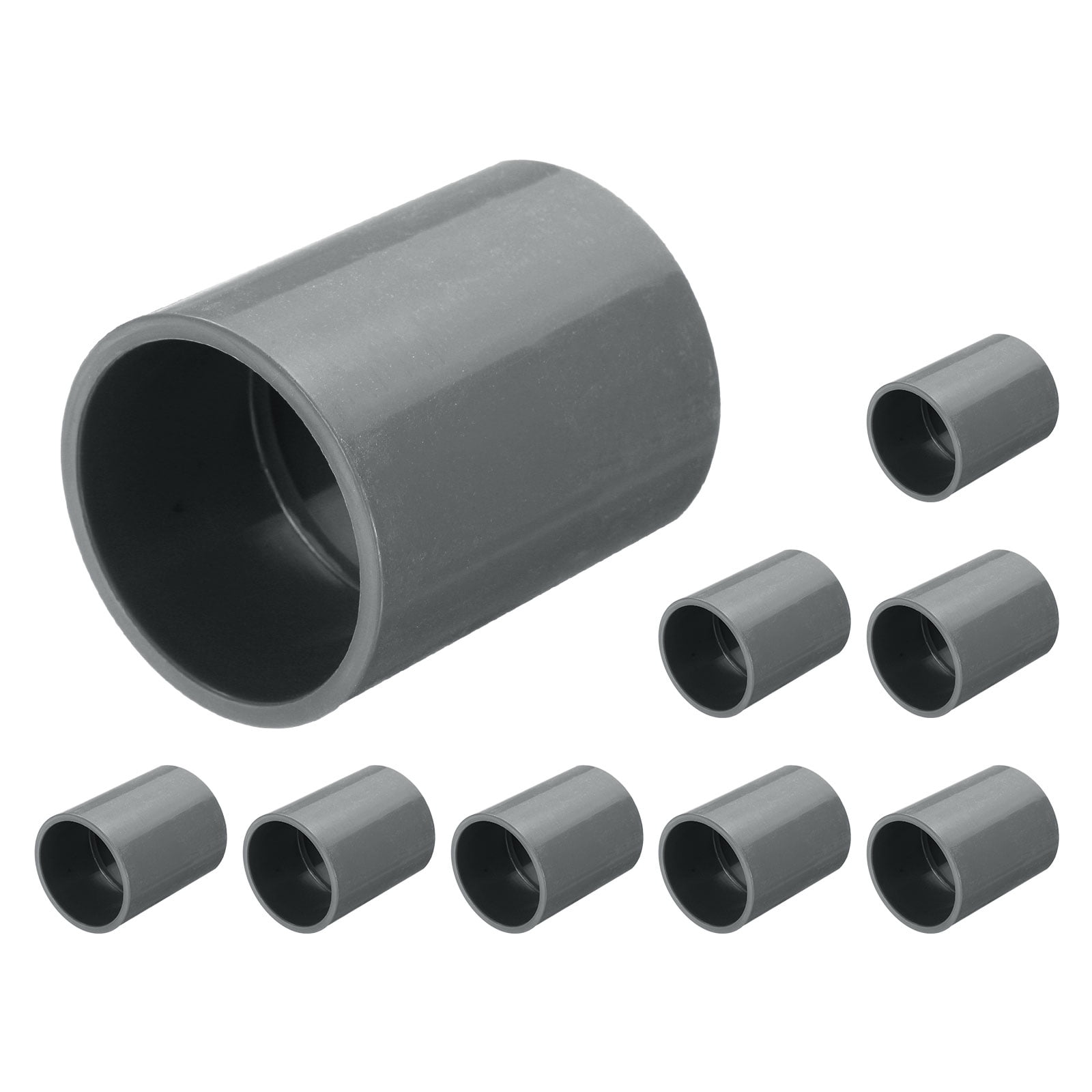 Uxcell 10 Pcs Pipe Fitting 1.2" Coupling Adapter Socket x Socket Grey ...