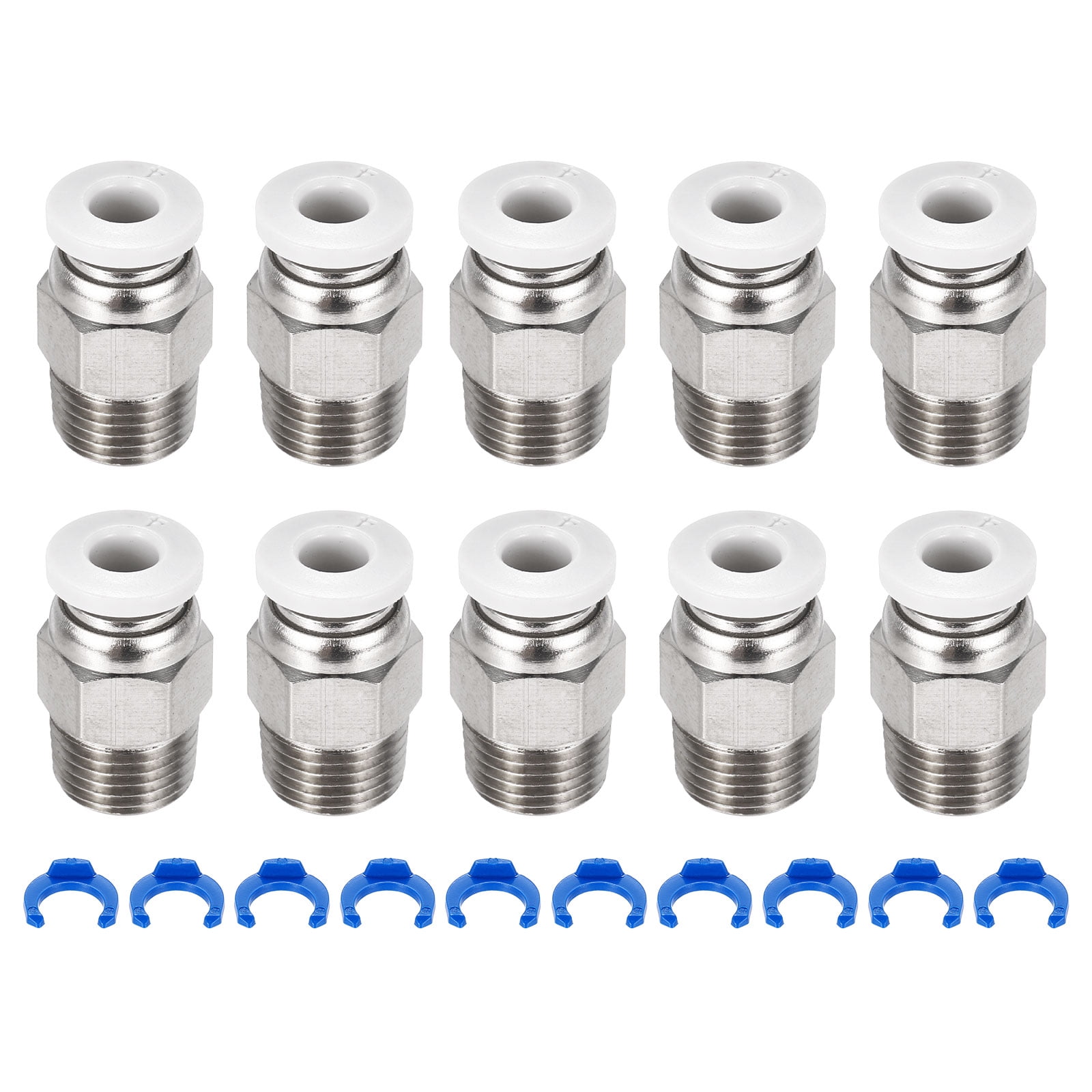 Uxcell 10 Pcs Pneumatic Fitting, PC4-M10 Push to Connect Pneumatic Tube ...
