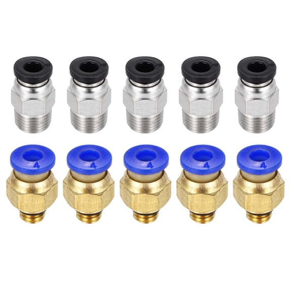 Uxcell 10 Pcs Pneumatic Fitting, PC4-M6/M10 Push to Connect Pneumatic ...