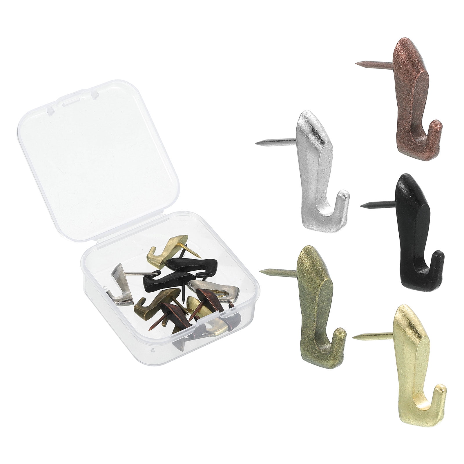 Uxcell 10 Pcs Push Pin Picture Hooks, Zinc Alloy Picture Hanging Nails ...