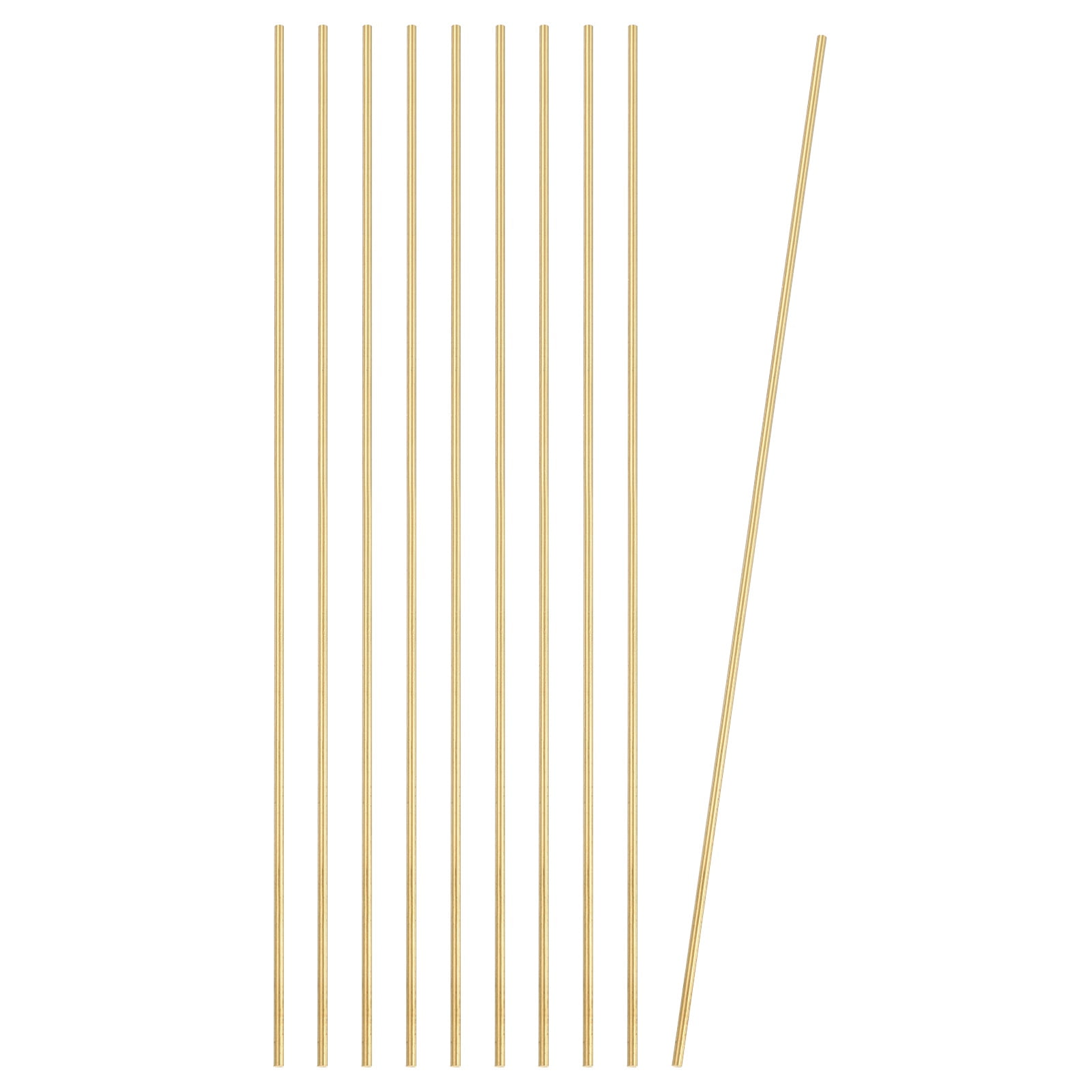 Uxcell 10 Pcs Round Brass Rods, 3mm Dia. 32cm / 12.6 Inch Length H59 ...
