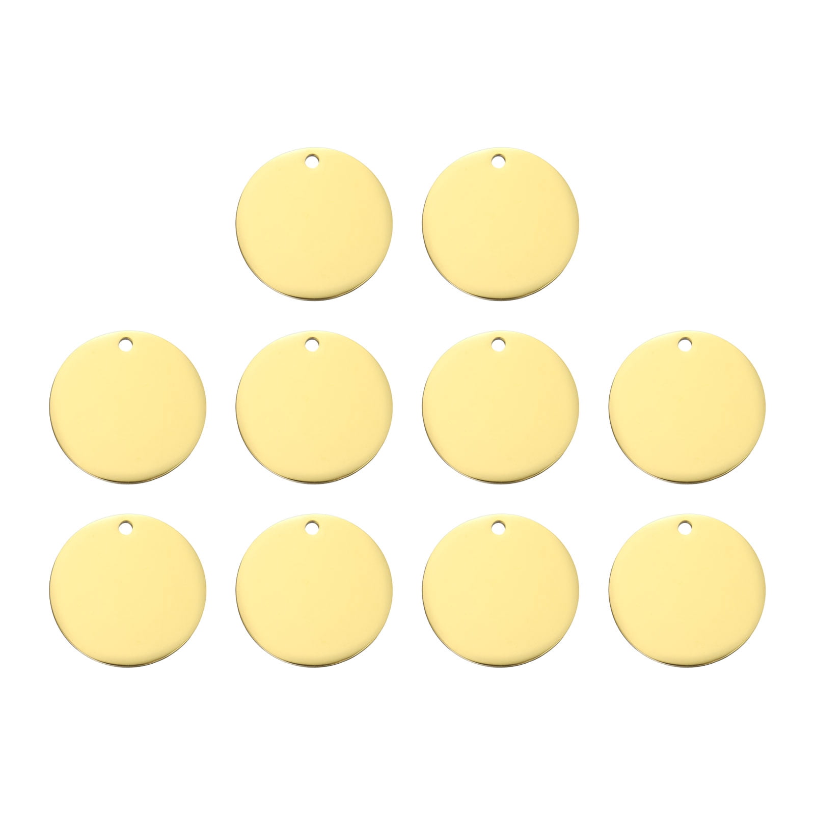 Uxcell 10 Pcs Round Stainless Steel Tags 20mm Circle Stamping Polished ...