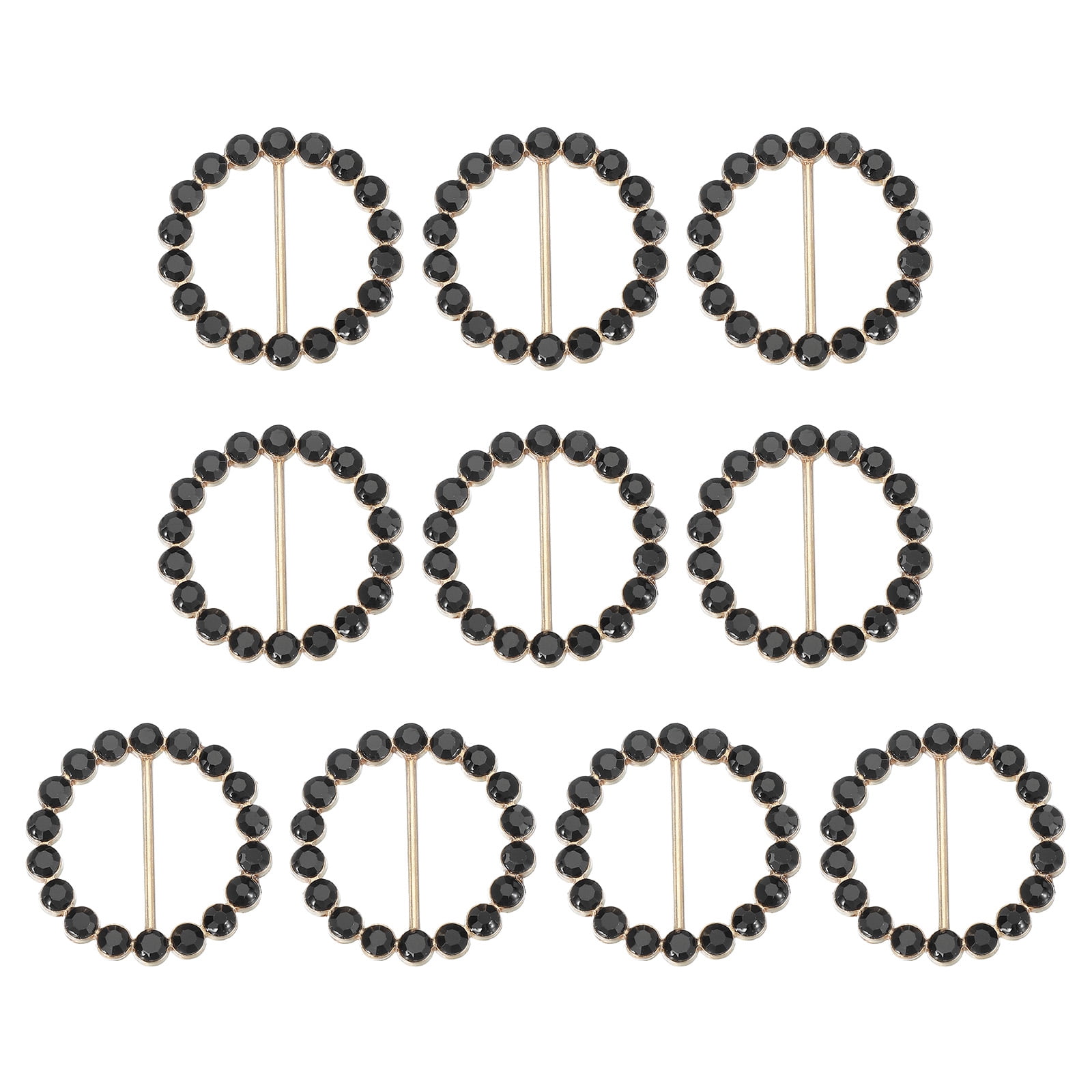 Uxcell 10 Pcs Silk Scarf Ring Clip Bling Rhinestone T-Shirt Clips Tie ...