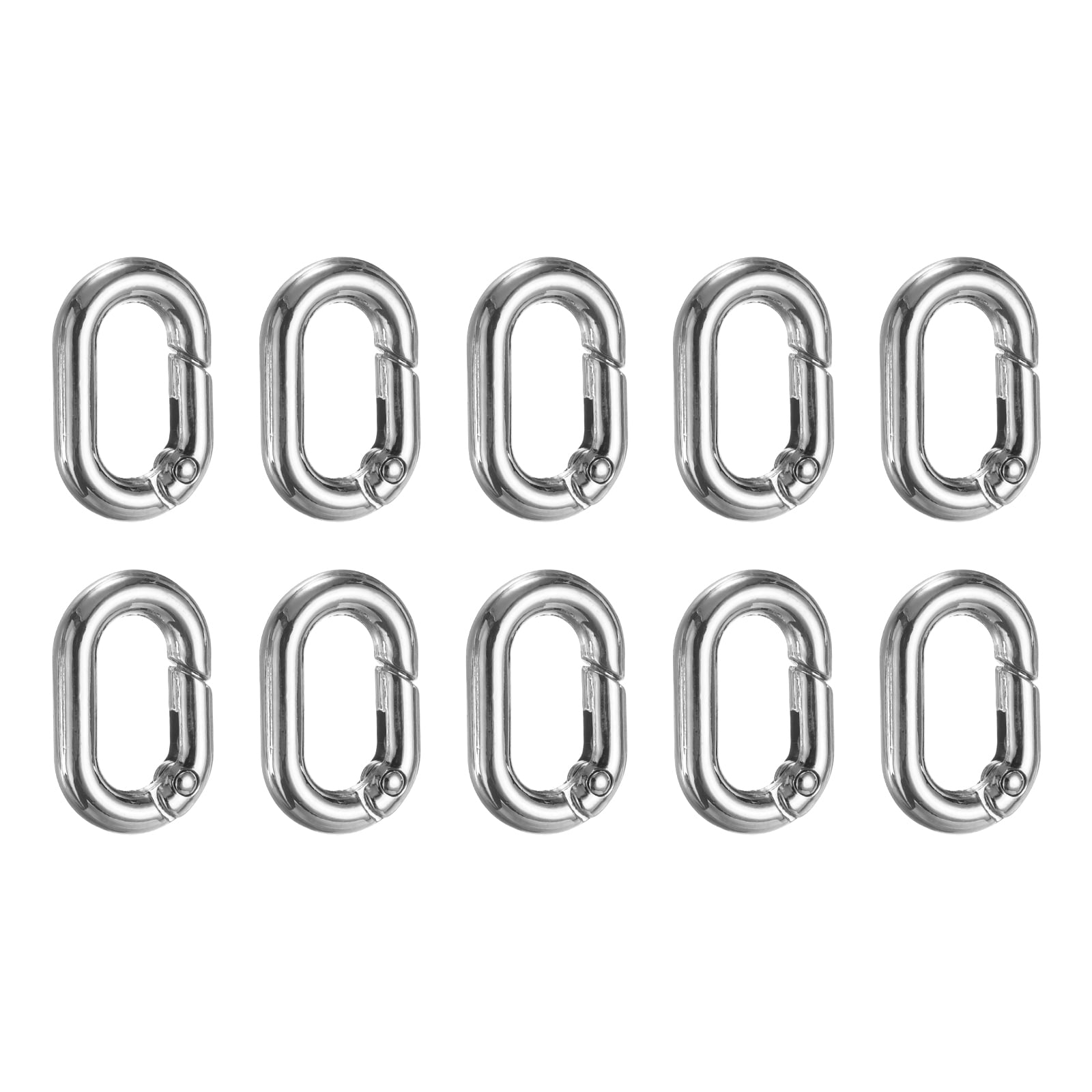 Uxcell 10 Pcs Spring O Rings Oval Metal Clips 1 Inch Spring Key Ring ...