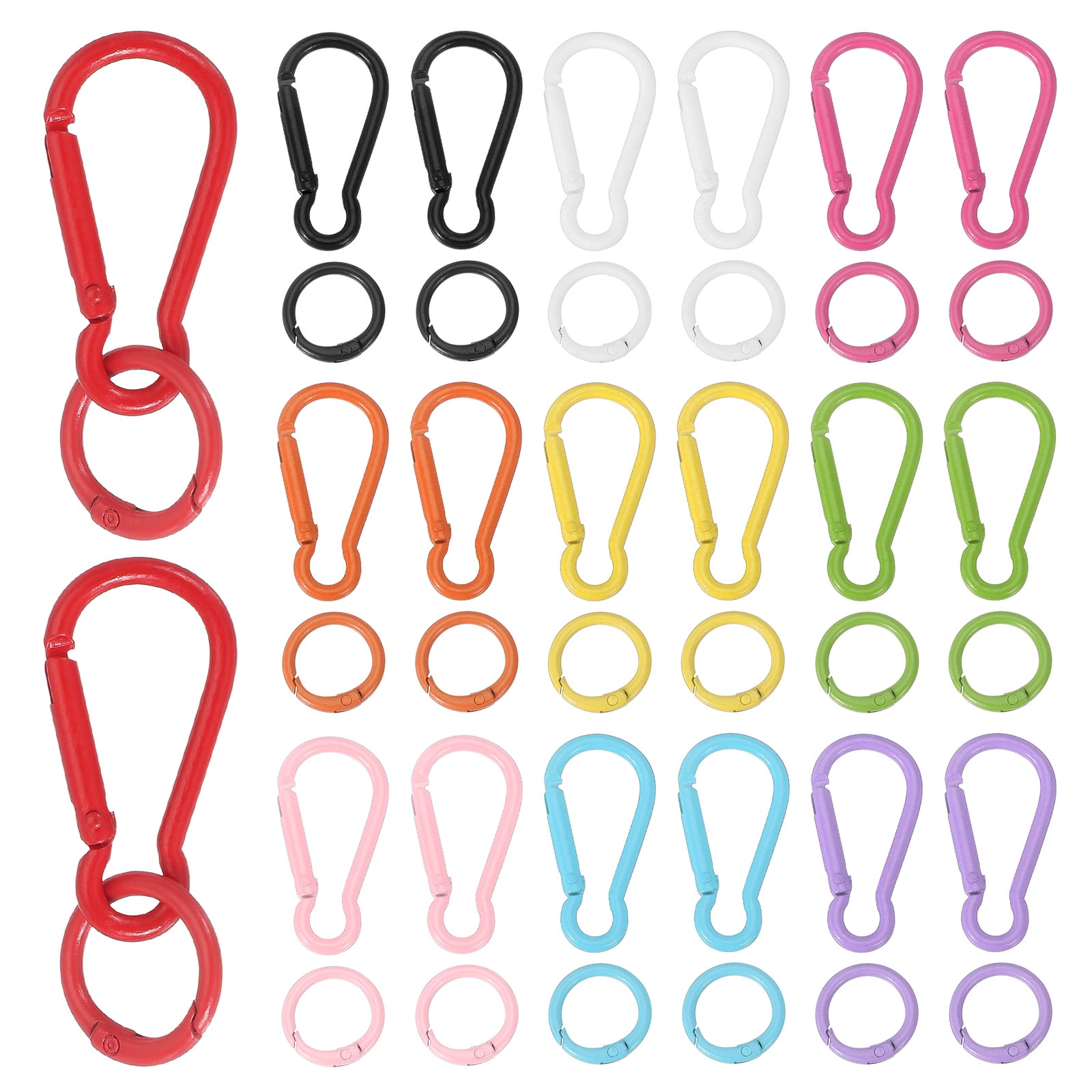Uxcell 20 Pcs Spring Snap Clip, Spring Snap Key Chain Hook with O Ring ...