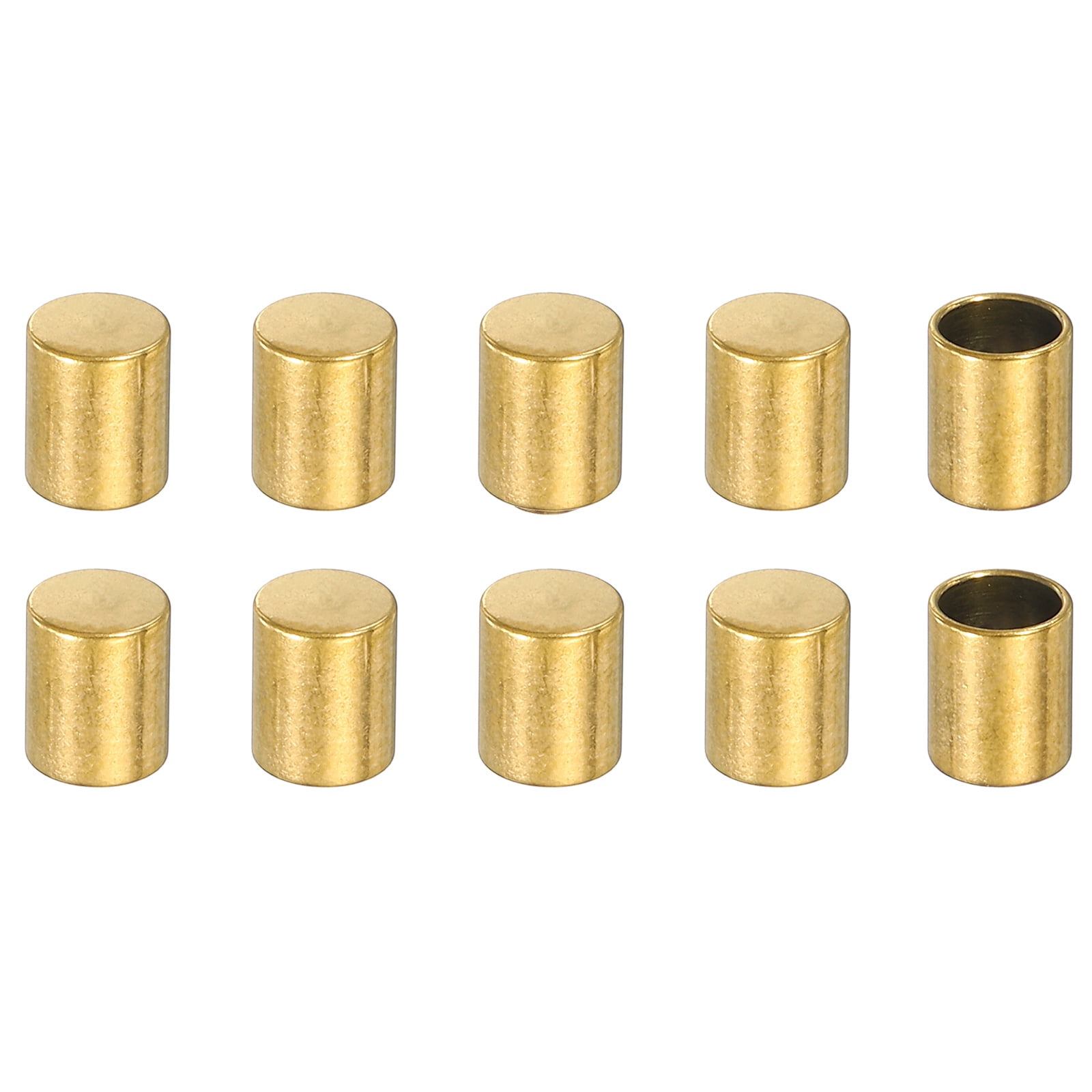 Uxcell 10 Pcs Stainless Steel Cord End Caps, 4 mm End Cap Barrel Beads ...