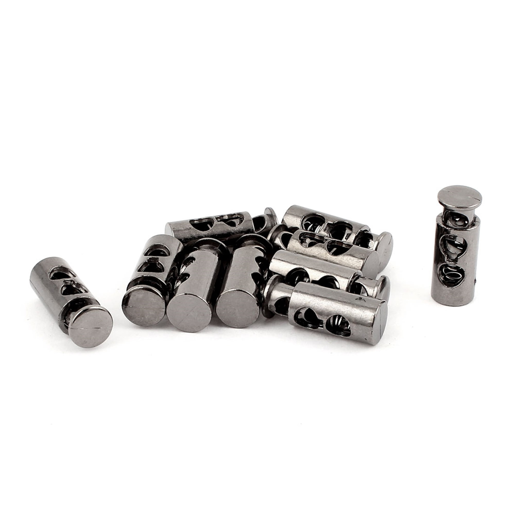 Uxcell 10 Pcs Tungsten Steel Gray Spring Loaded 5mm Dia Holes Cord Lock ...