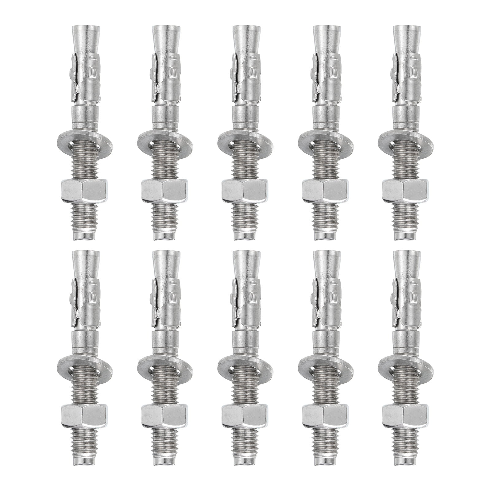 Uxcell 10 Pcs Wedge Anchors, 1/2" x 3-1/2" Stainless Steel Concrete ...