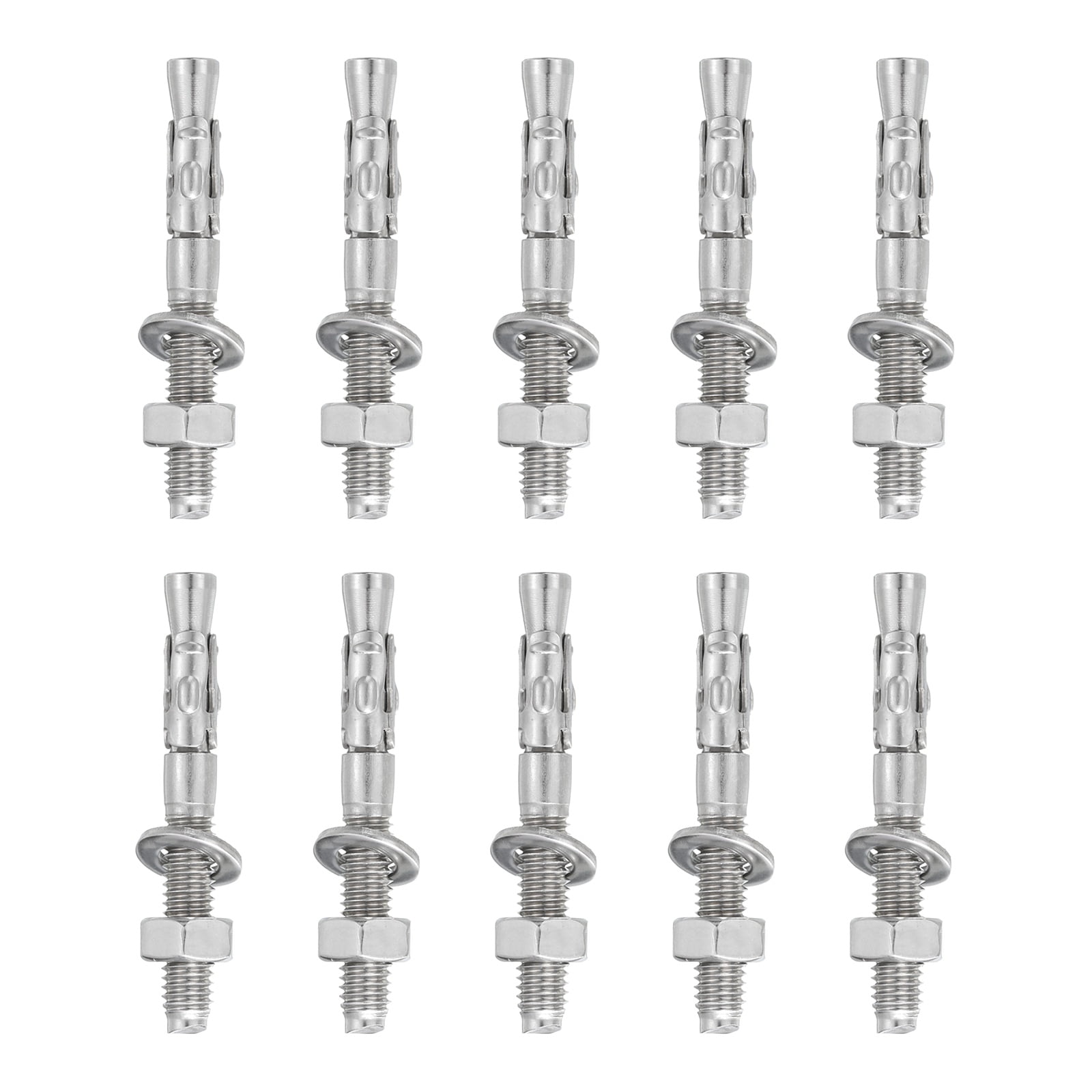 Uxcell 10 Pcs Wedge Anchors, 1/4" x 2" Stainless Steel Concrete Anchors ...