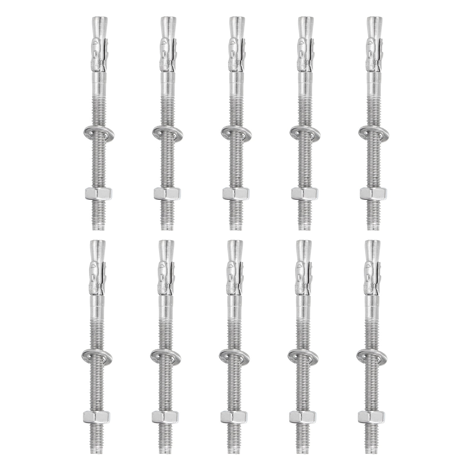 Uxcell 10 Pcs Wedge Anchors, 1/4" x 3-1/8" Stainless Steel Concrete ...