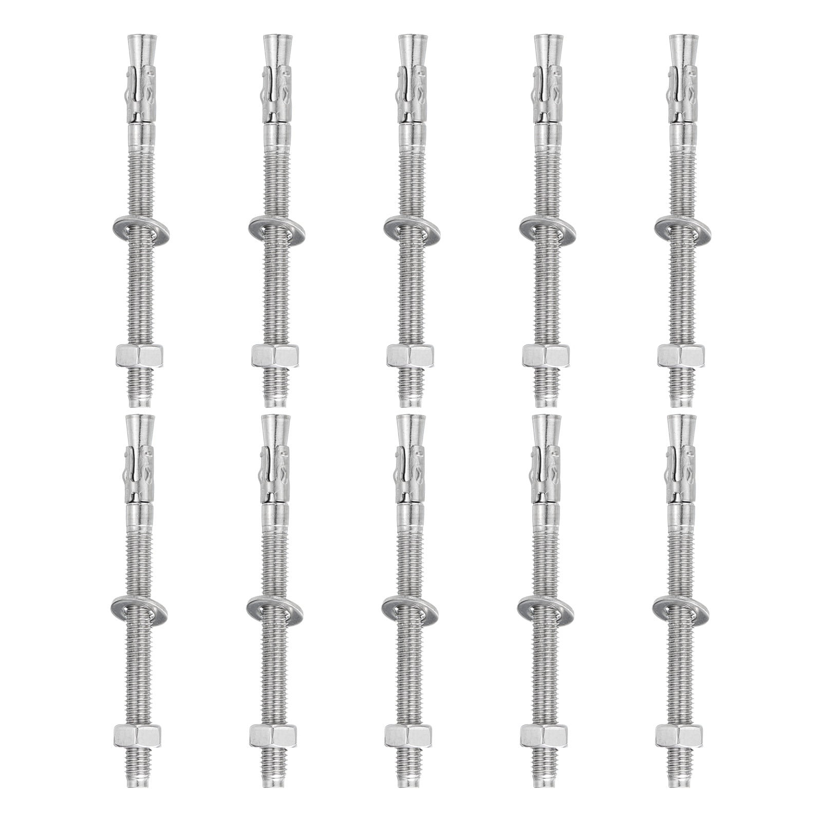 Uxcell 10 Pcs Wedge Anchors, 5/16" x 4" Stainless Steel Concrete ...