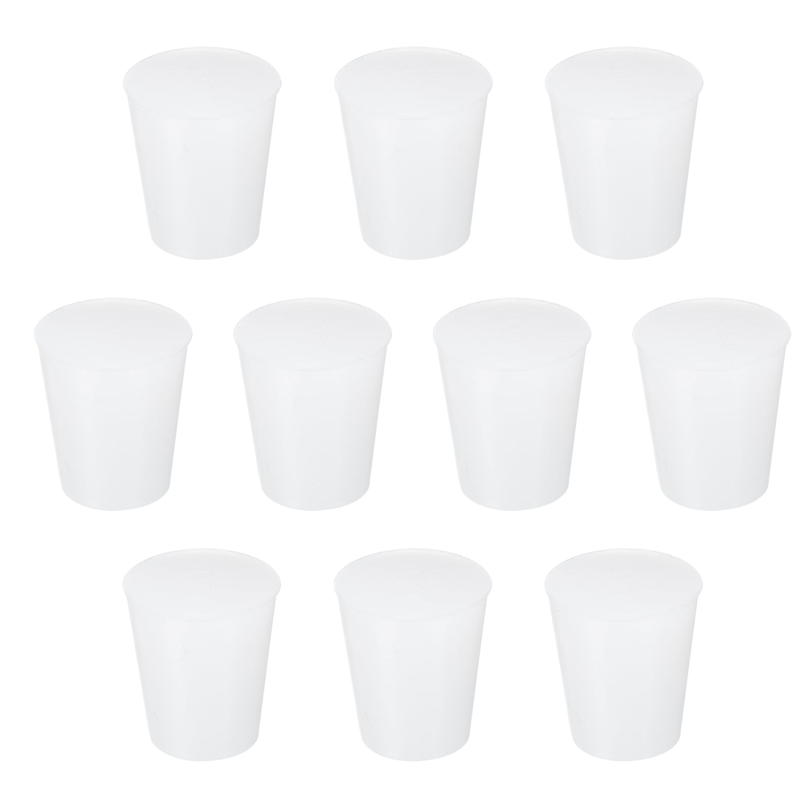 Uxcell 10 Pcs White Silicon Solid Rubber Stoppers, Tapered Plugs for ...