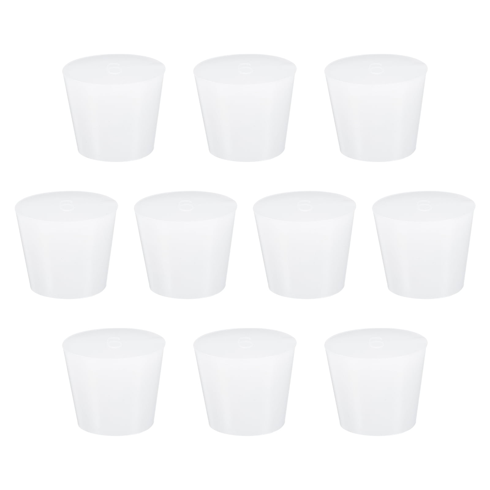 Uxcell 10 Pcs White Silicon Solid Rubber Stoppers, Tapered Plugs for ...