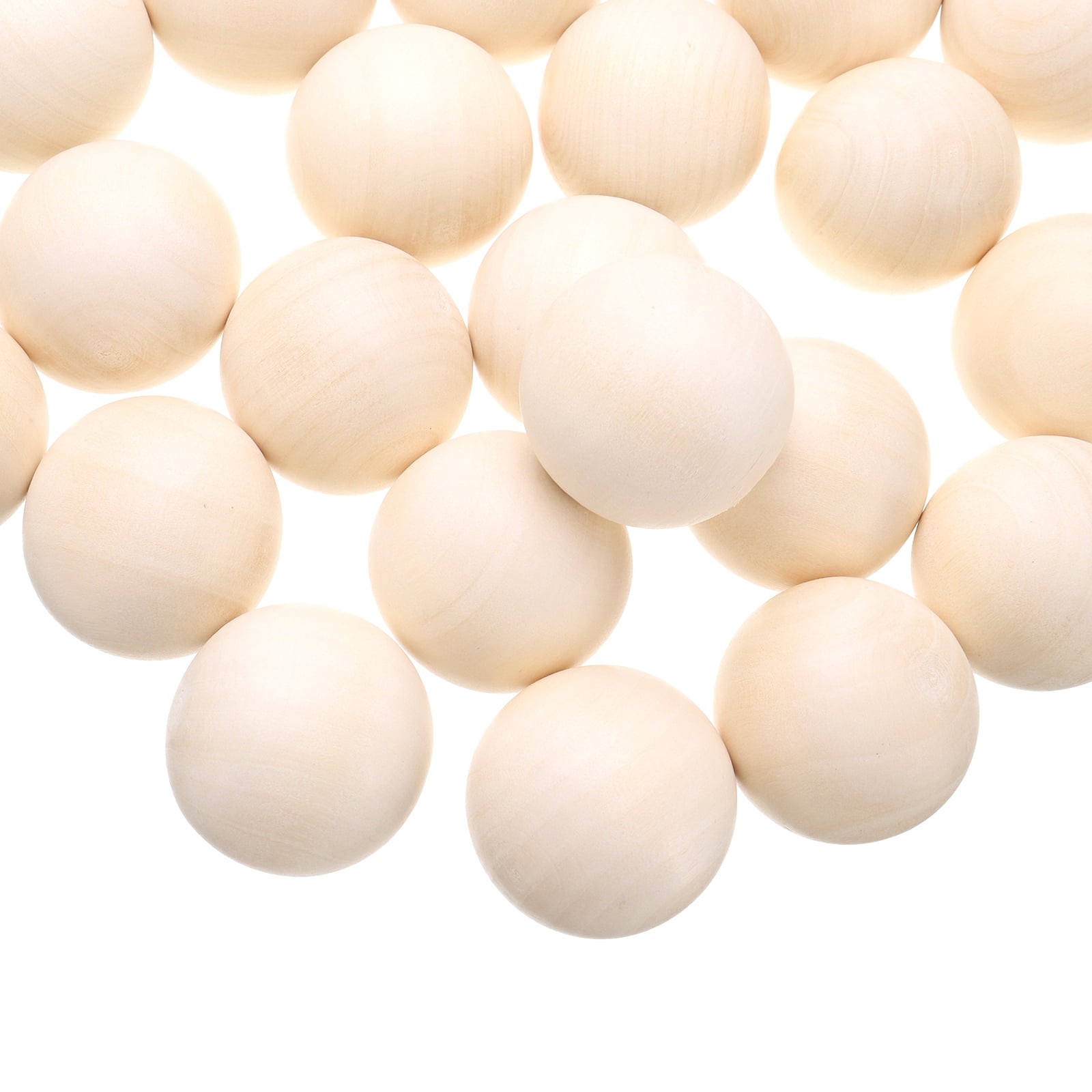 Uxcell 10 Pcs Wooden Round Balls 1-3/8" (34mm) Unfinished Wooden Balls ...