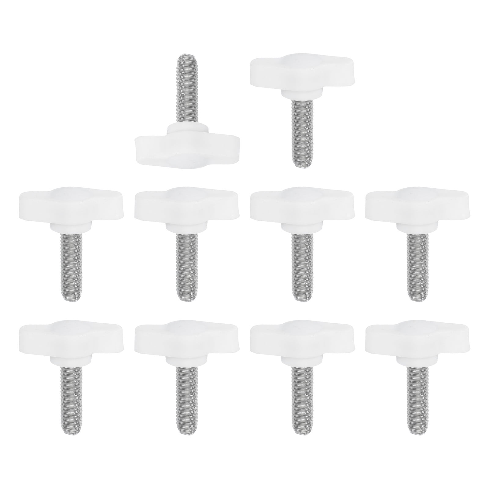 Uxcell 10 Pcs t Wing Knobs Thumb Screws, M6 x 20mm Male Thread 304 Stainless Steel Stud Z Type ...