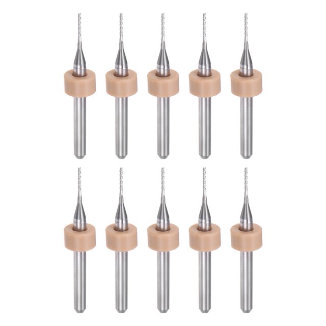 Uxcell 10 Pieces End Mill Bits 0.8mm Solid Carbide CNC Router Bit ...